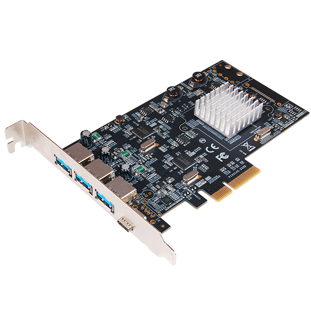 Контроллер USB ST-Lab U-1850 PCIe Dual Bus 4 Ports USB3.1 Card(3A+1C)
