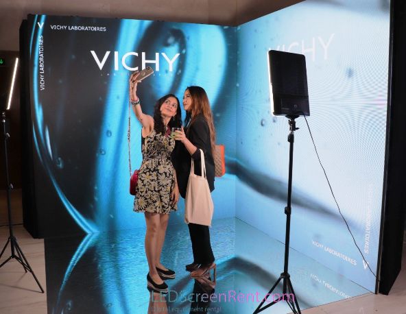 LED Video Corner used as a digital backdrop