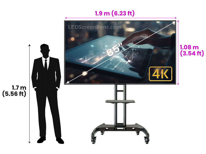 85 inches TV screen for rental
