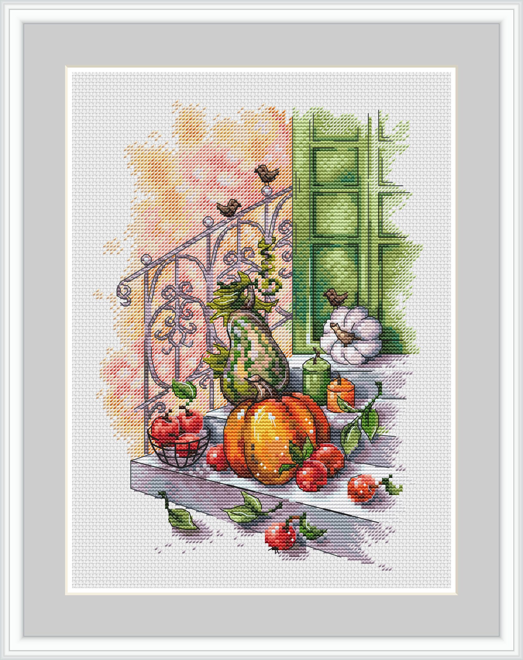 Fall Harvest Cross Stitch Pattern