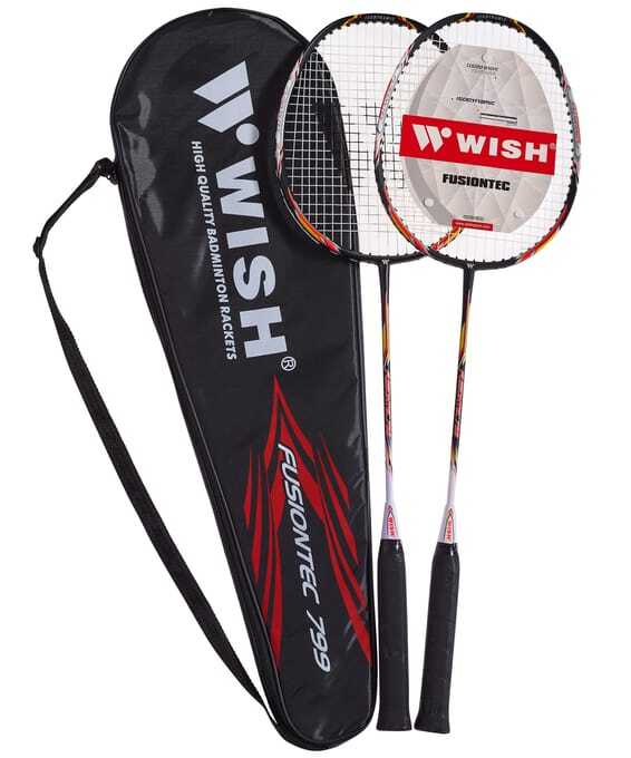 Набор для бадминтона WISH Fusiontec 799K (2 ракетки), оранжевый Wish