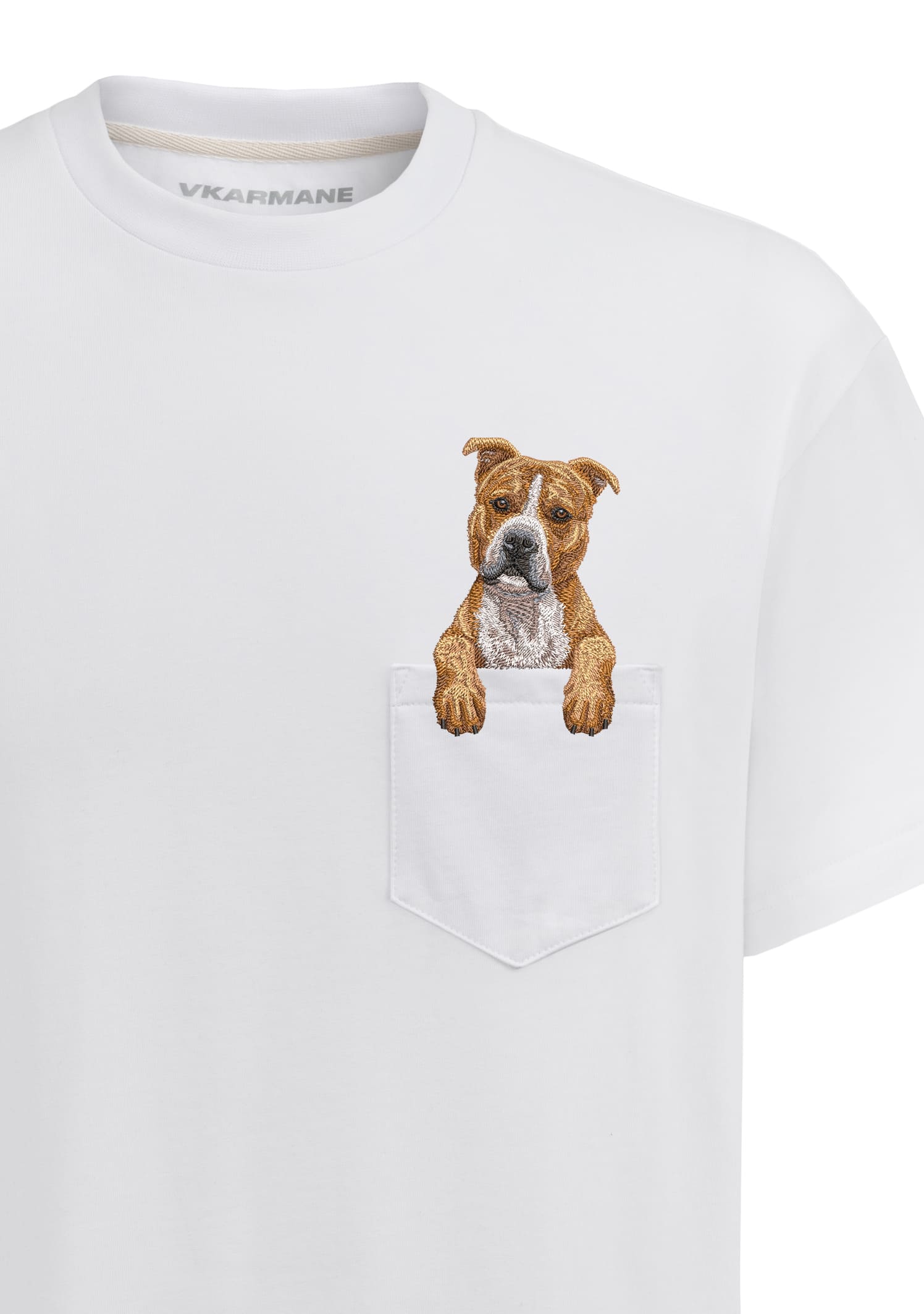 Футболка с вышивкой Стафф некупированные уши