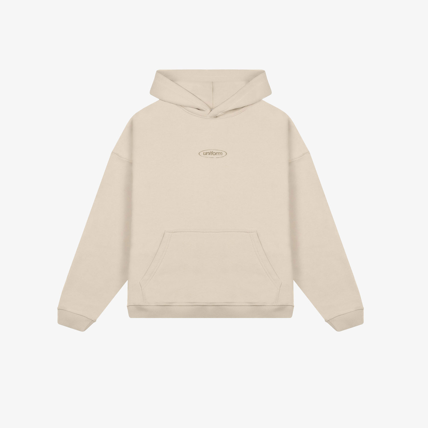 Худи UNIFORM Everyday Destructive logo бежевый - UNIFORM