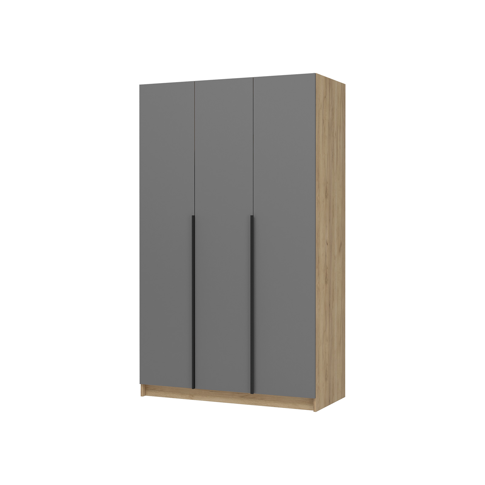 Лион ШК 02 Шкаф 3 х створчатый 1200х2000х550 Дуб крафт Графит серый Стендмебель