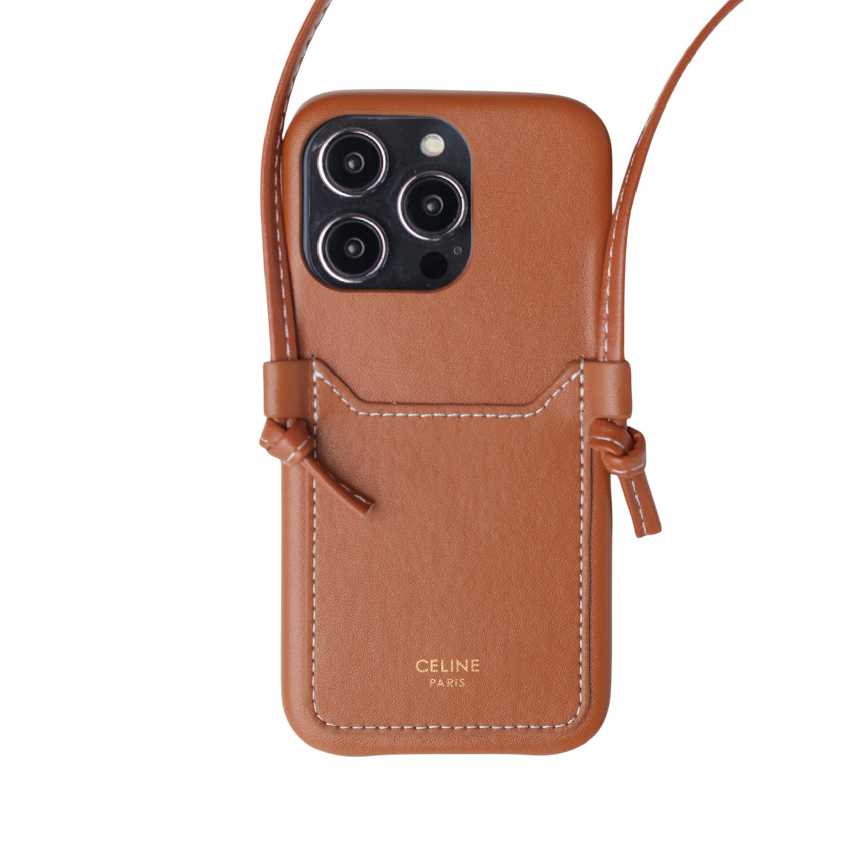 CELINE IPHONE CASE WITH CARD HOLDER BROWN | ANTIDOTE