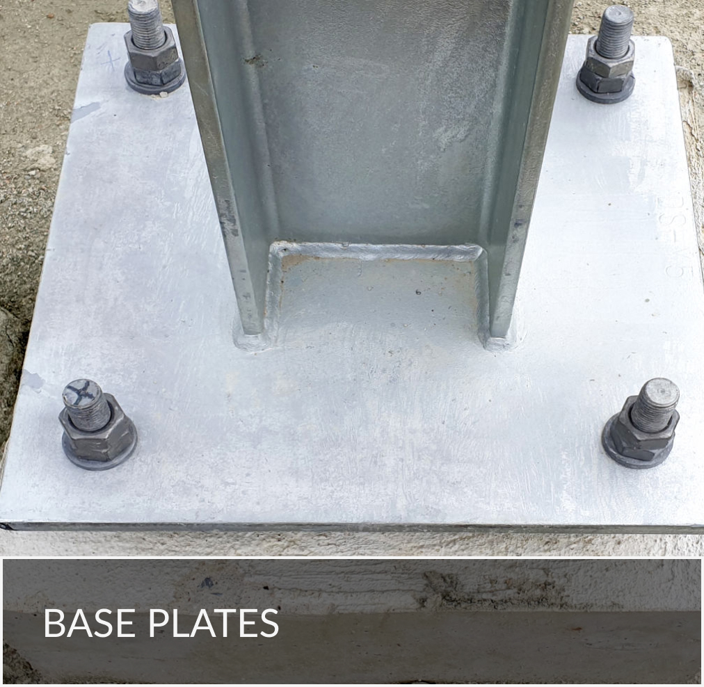Steel base plates products for building structures