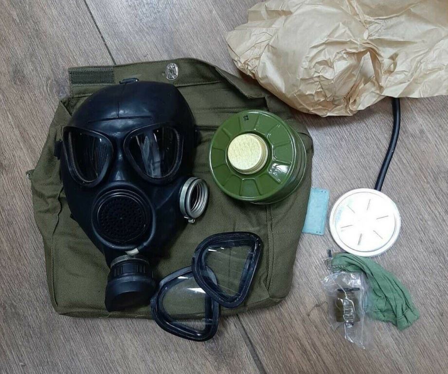 FULL SET Vintage Soviet Russian USSR Military PMK-2 Gas Mask, Original, New