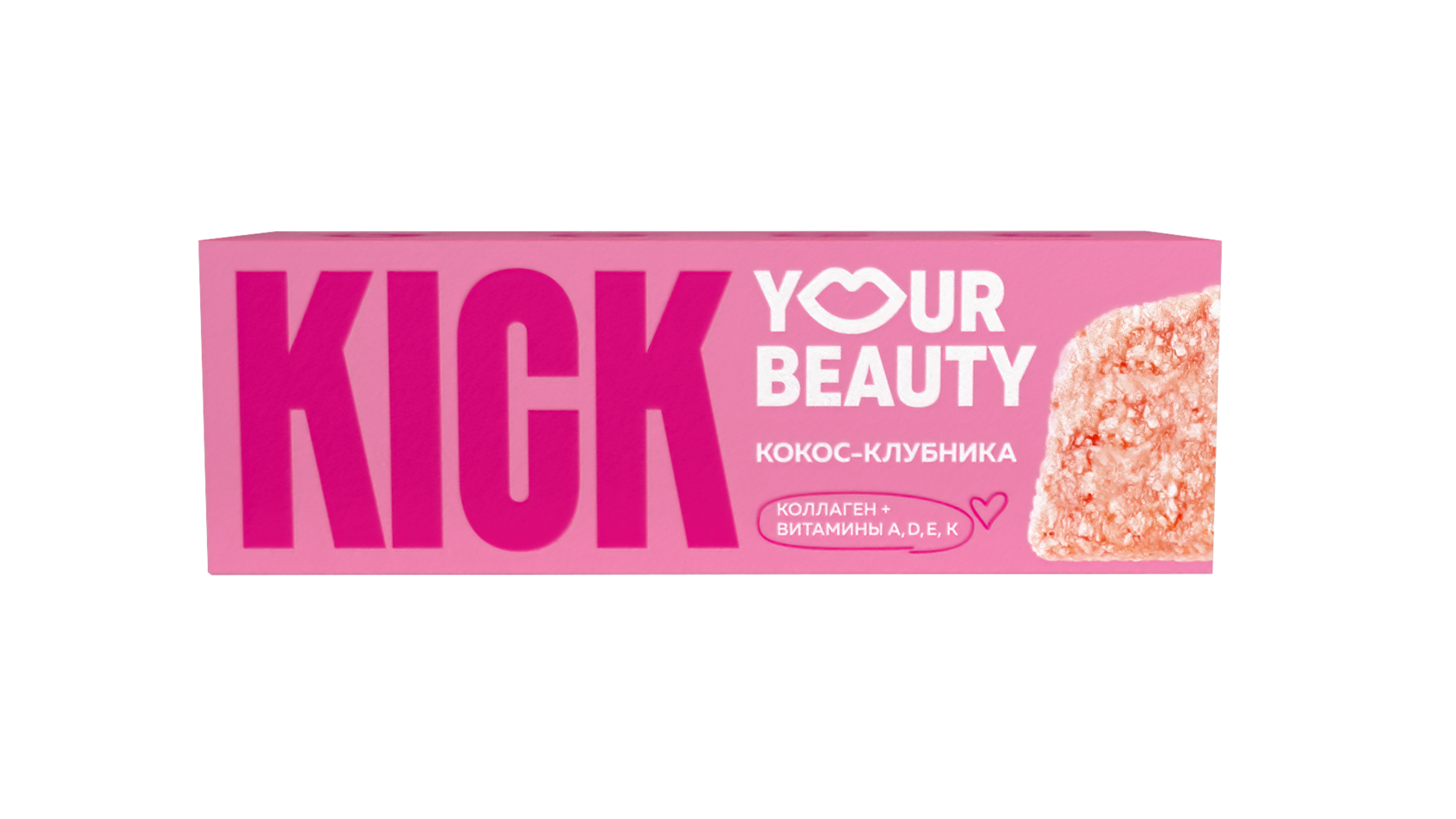 Батончик кокосовый с клубникой, коллагеном и витаминами A, D, E, K