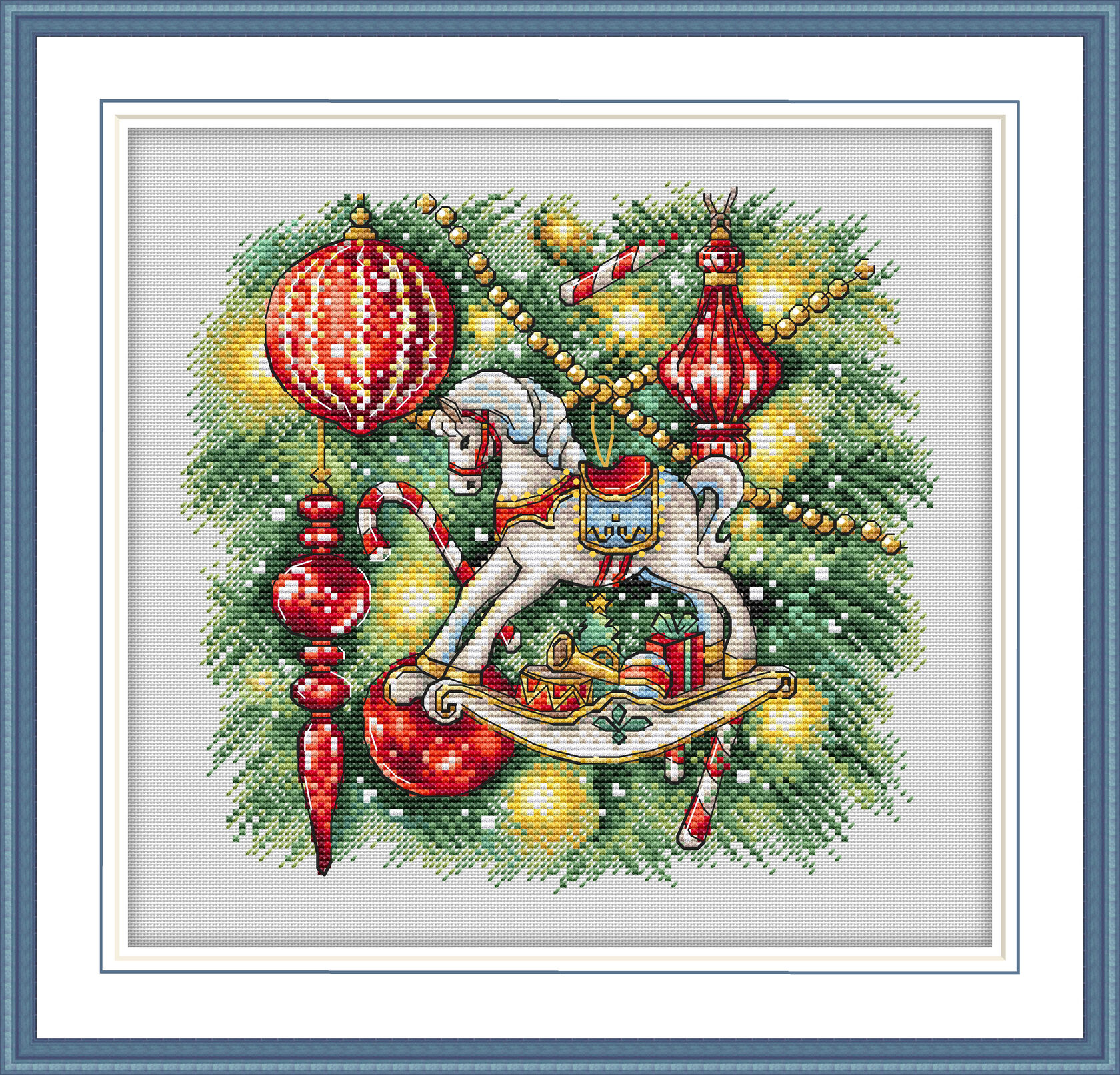 Rocking Horse Ornament Cross Stitch Pattern