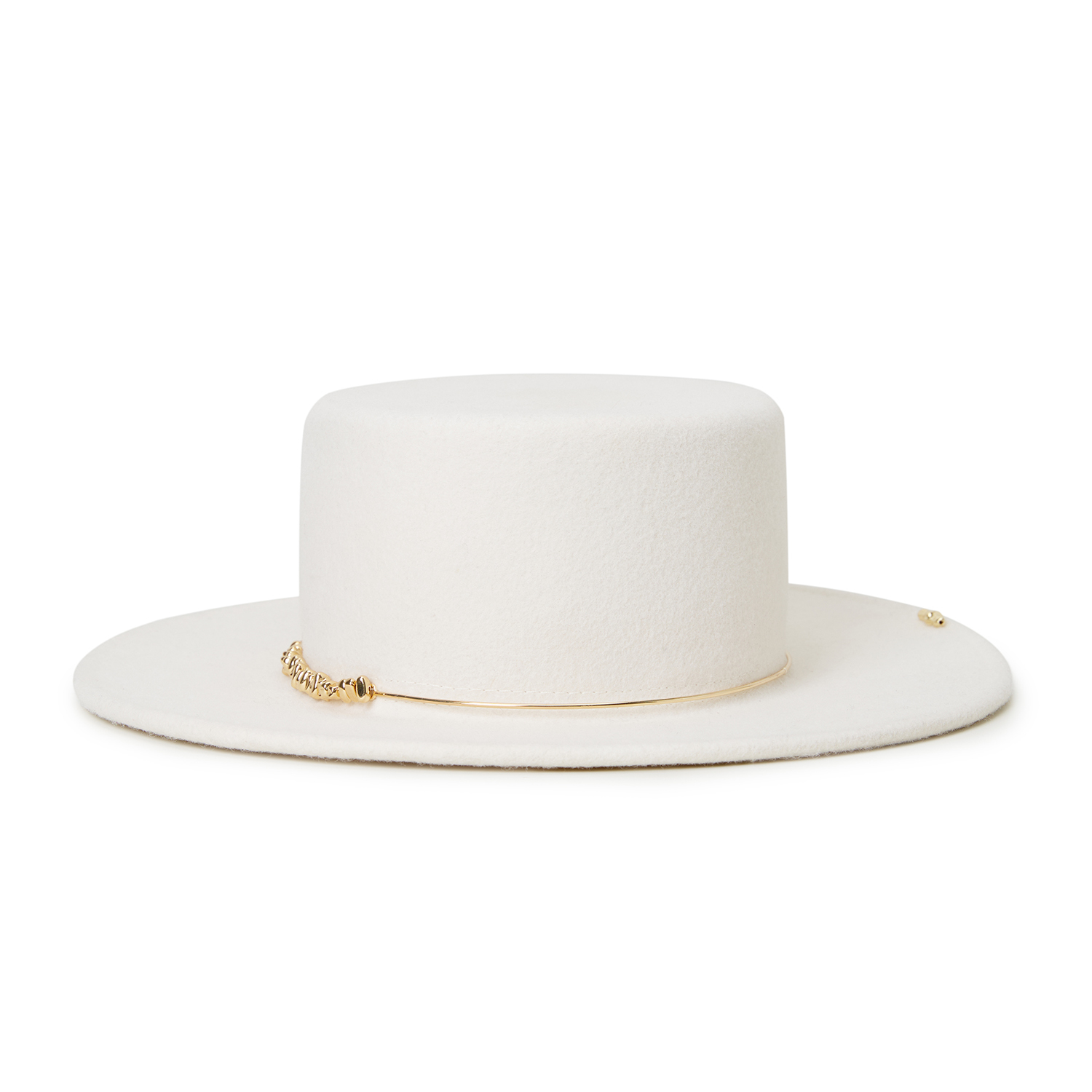 Купить шляпу Kanotie Golden Lava (Канотье Голден Лава) из белого фетра ...