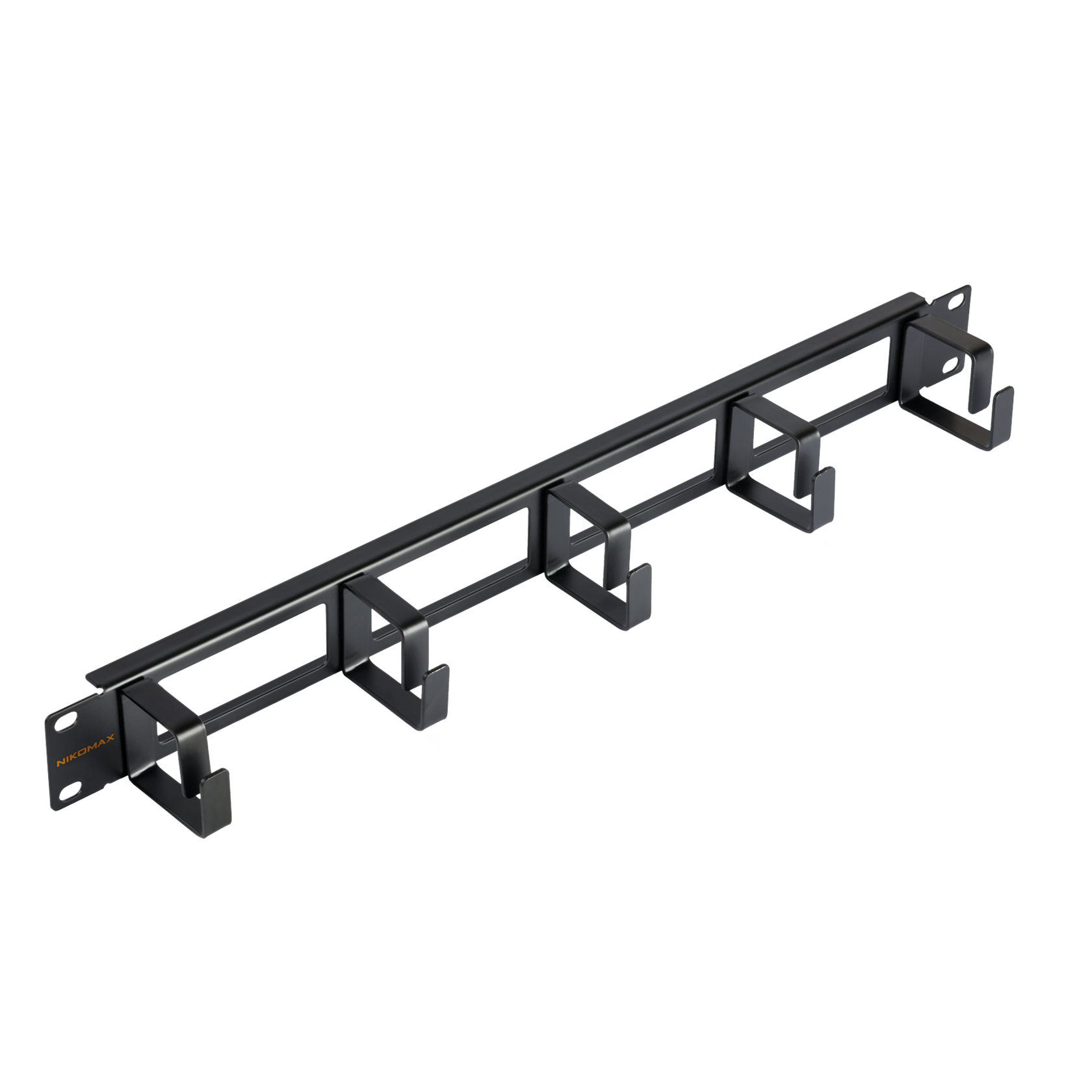 NMC-OKxxxH-1U-BK-2 Cable management panel with metal rings - NIKOMAX