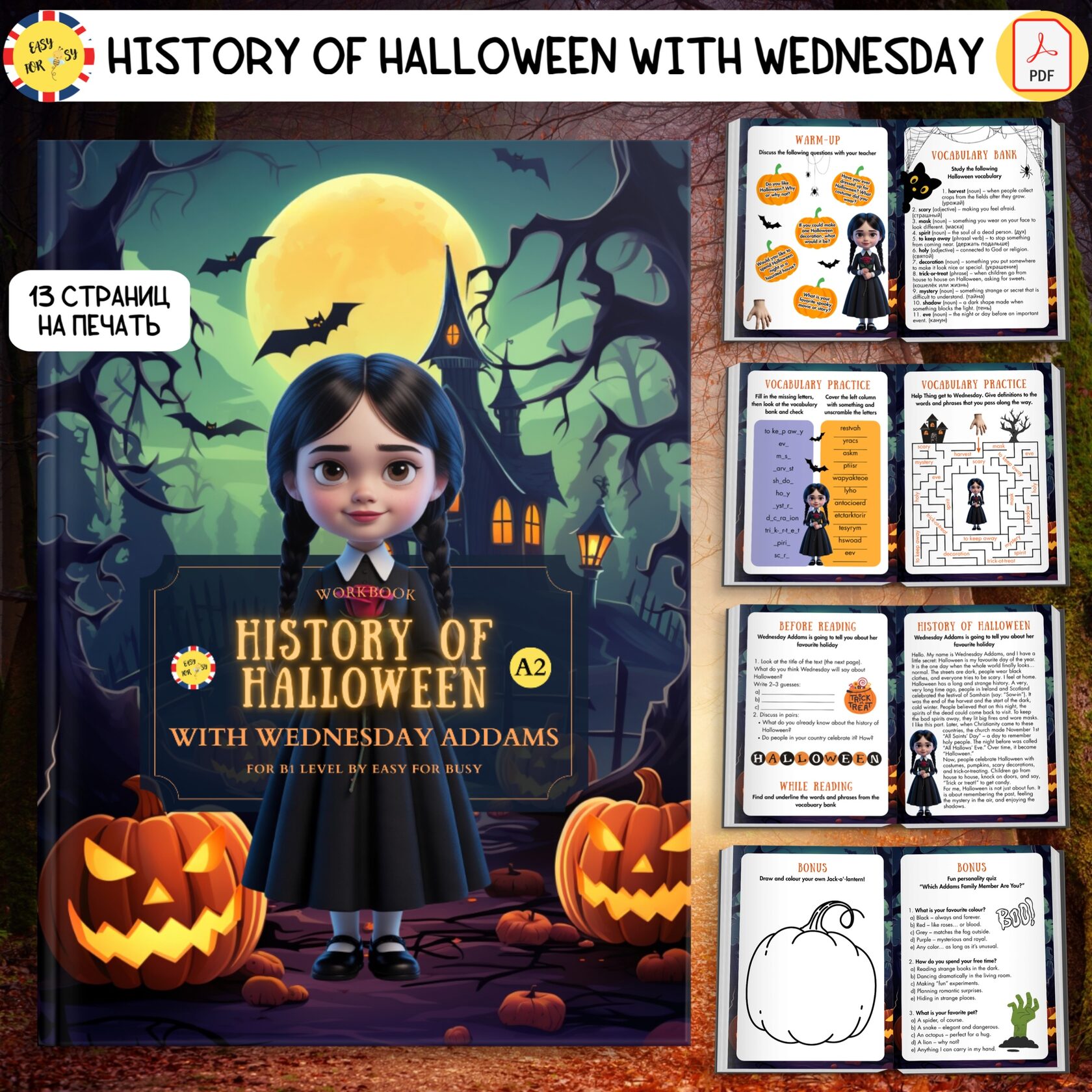 History of Halloween with Wednesday Addams