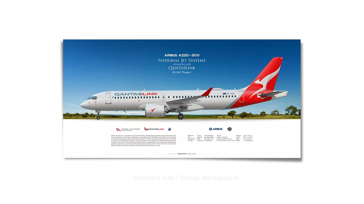 National Jet System Airbus A220-300 VH-X4D | Aviaposter