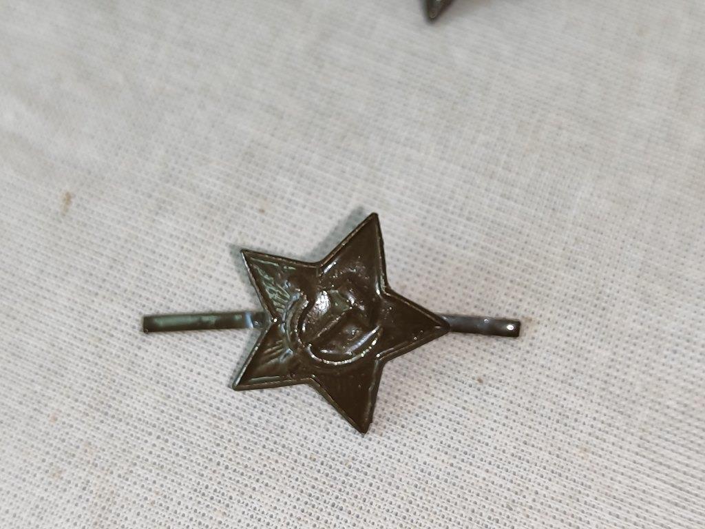 3pcs Soviet Russian Army Military Uniform Hat Soviet Green Star Pin ...