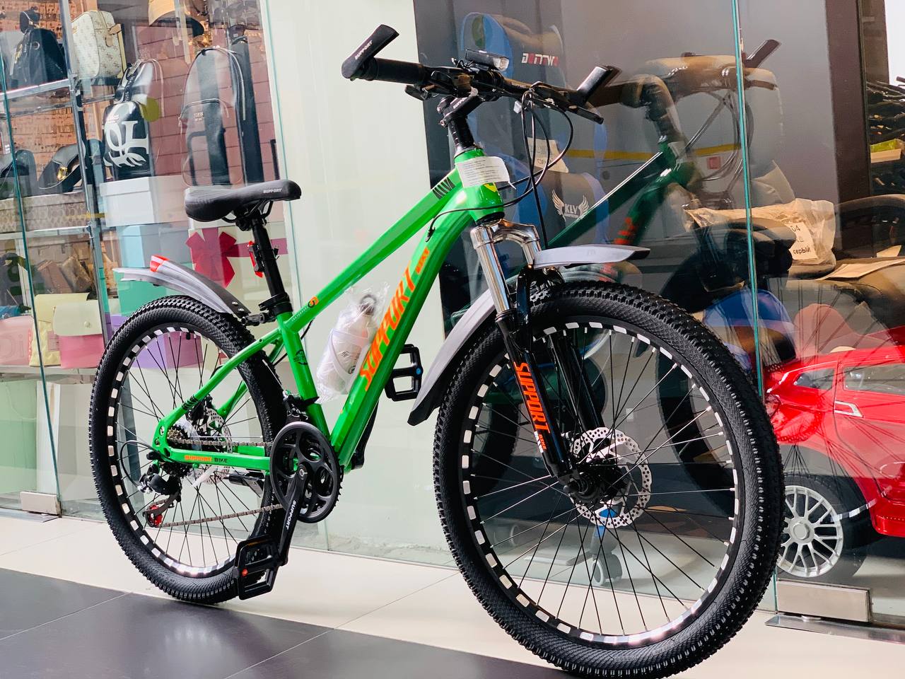 Велосипед горный подростковый скоростной SUPPORT 24'' 24s-21 оранжевый ...