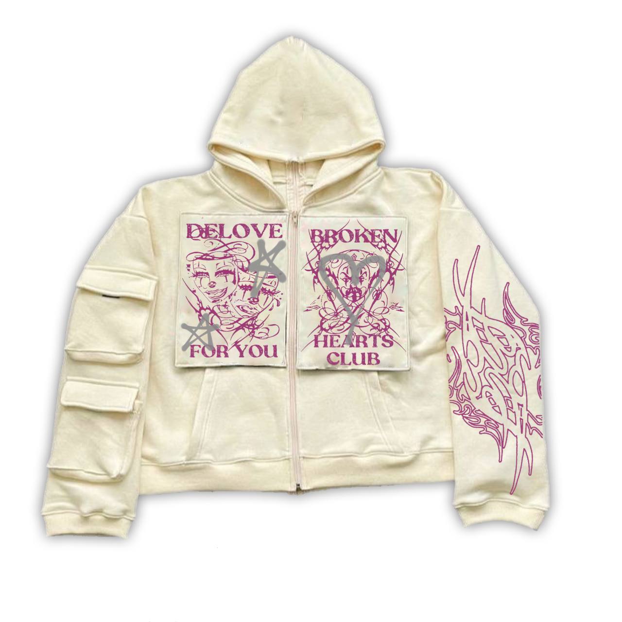 BEIGE HOODIE “DELOVE CLUB”
