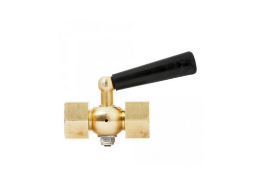 Кран трёхходовой с фторопластовой прокладкой и натяжной гайкой