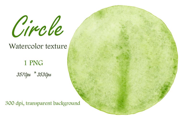 Green watercolor circle texture PNG Splashes and smudge Free download