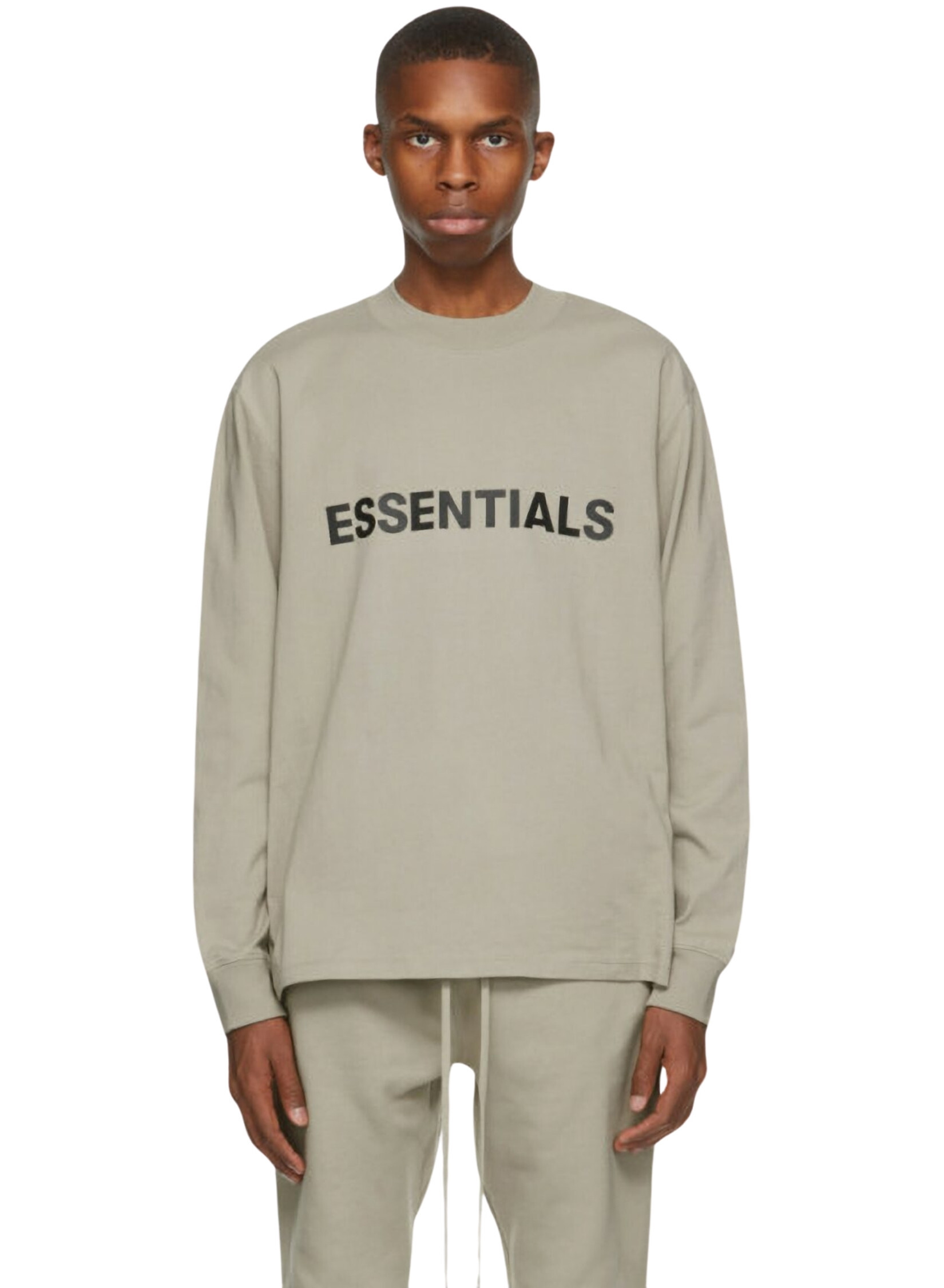 Лонгслив Fear Of God Essentials Front Logo long sleeve Beige | loft19.ru