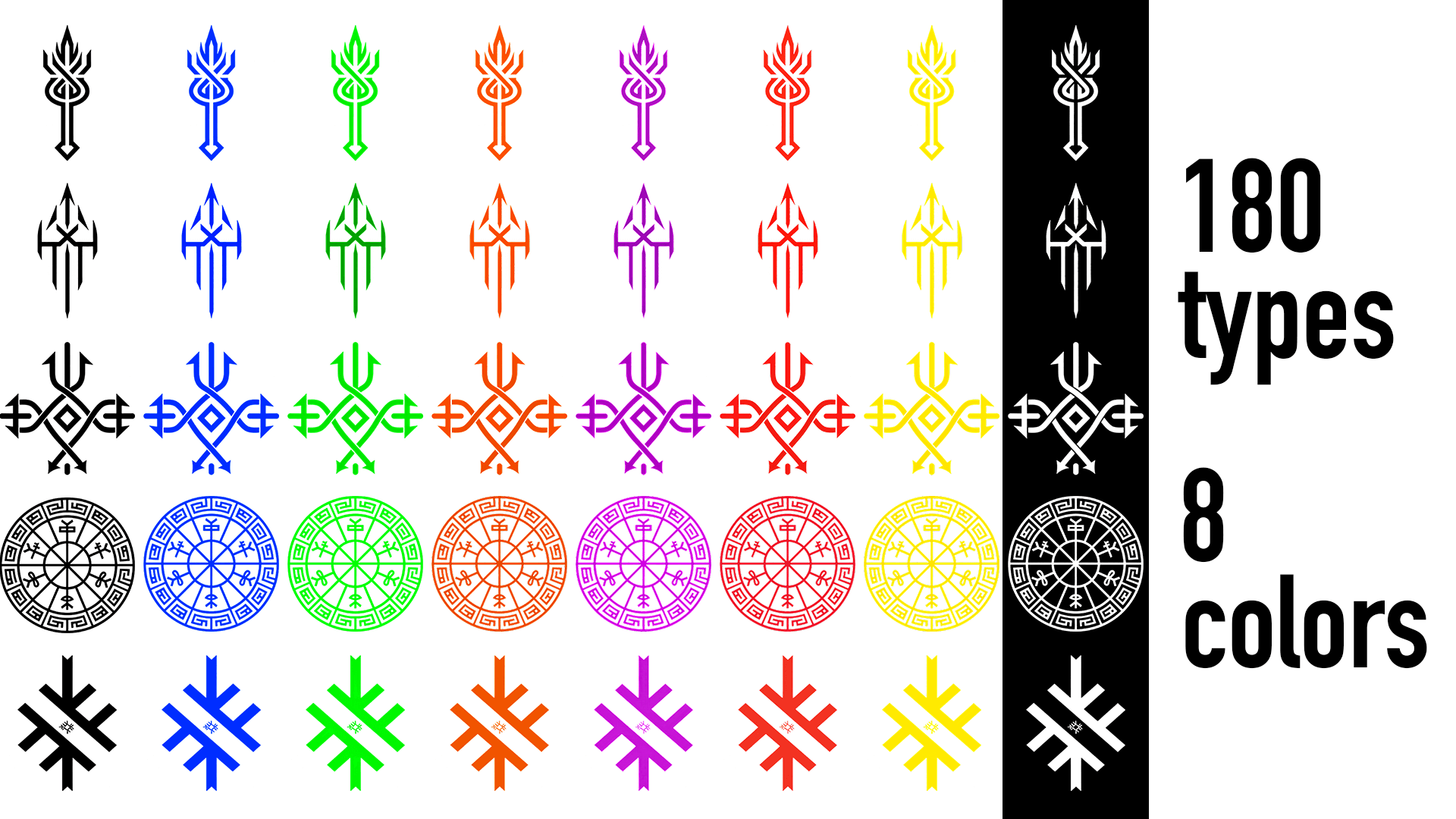 Runes - 1440 Icon Pack in 8 Colors