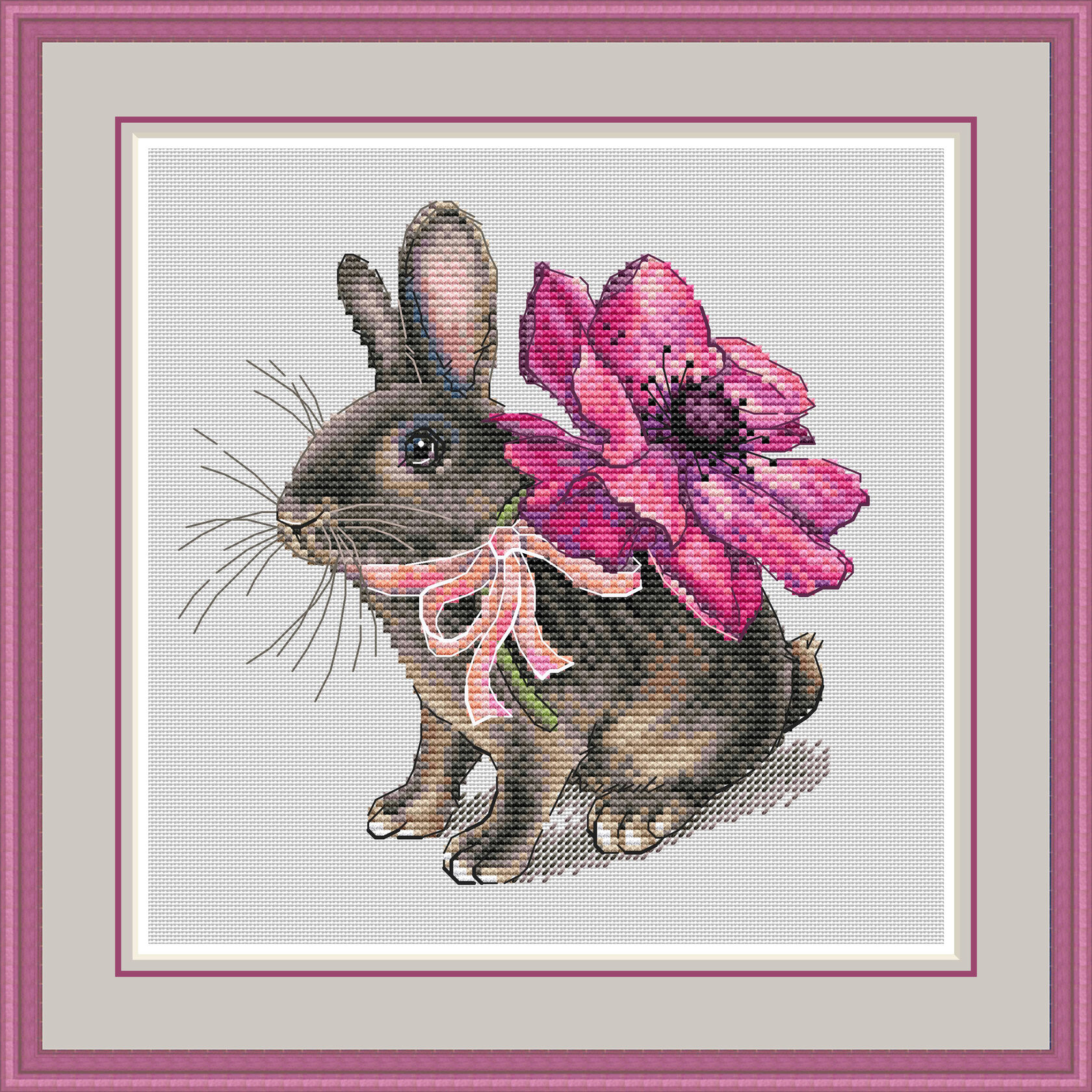 Black Rabbit Cross Stitch Pattern