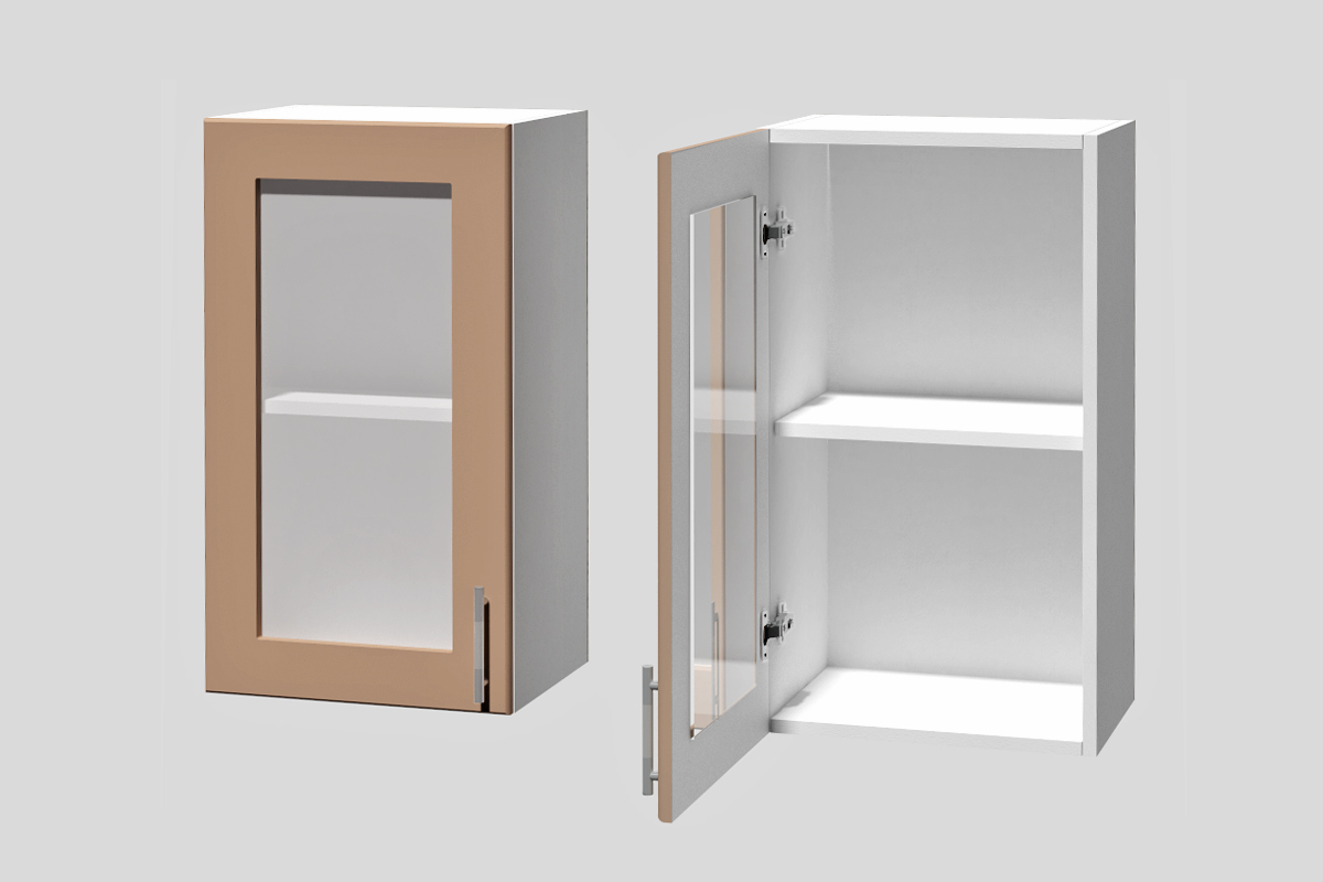 Шкаф кухонный Сардика верхний со стеклом 400 мм Интернет магазин Крафт Мебель