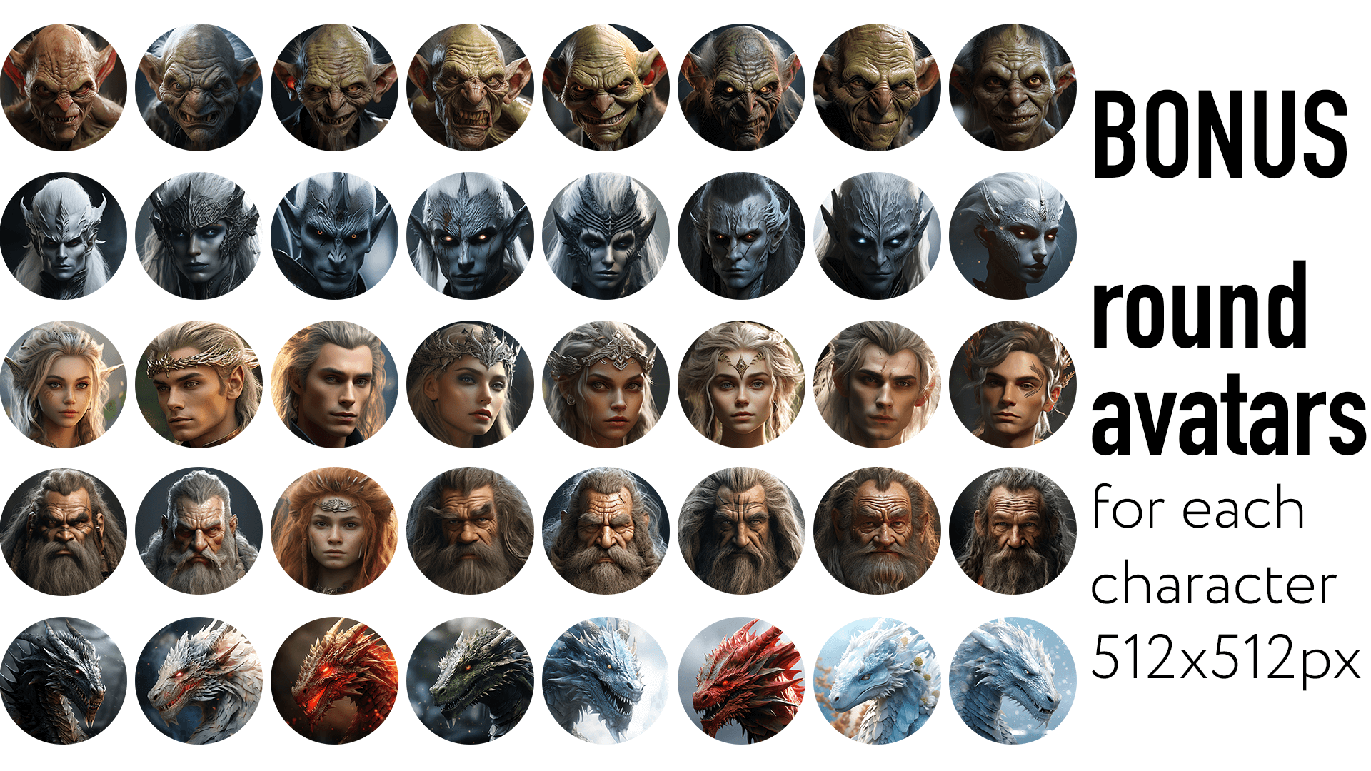 High Fantasy Avatars - Game Assets