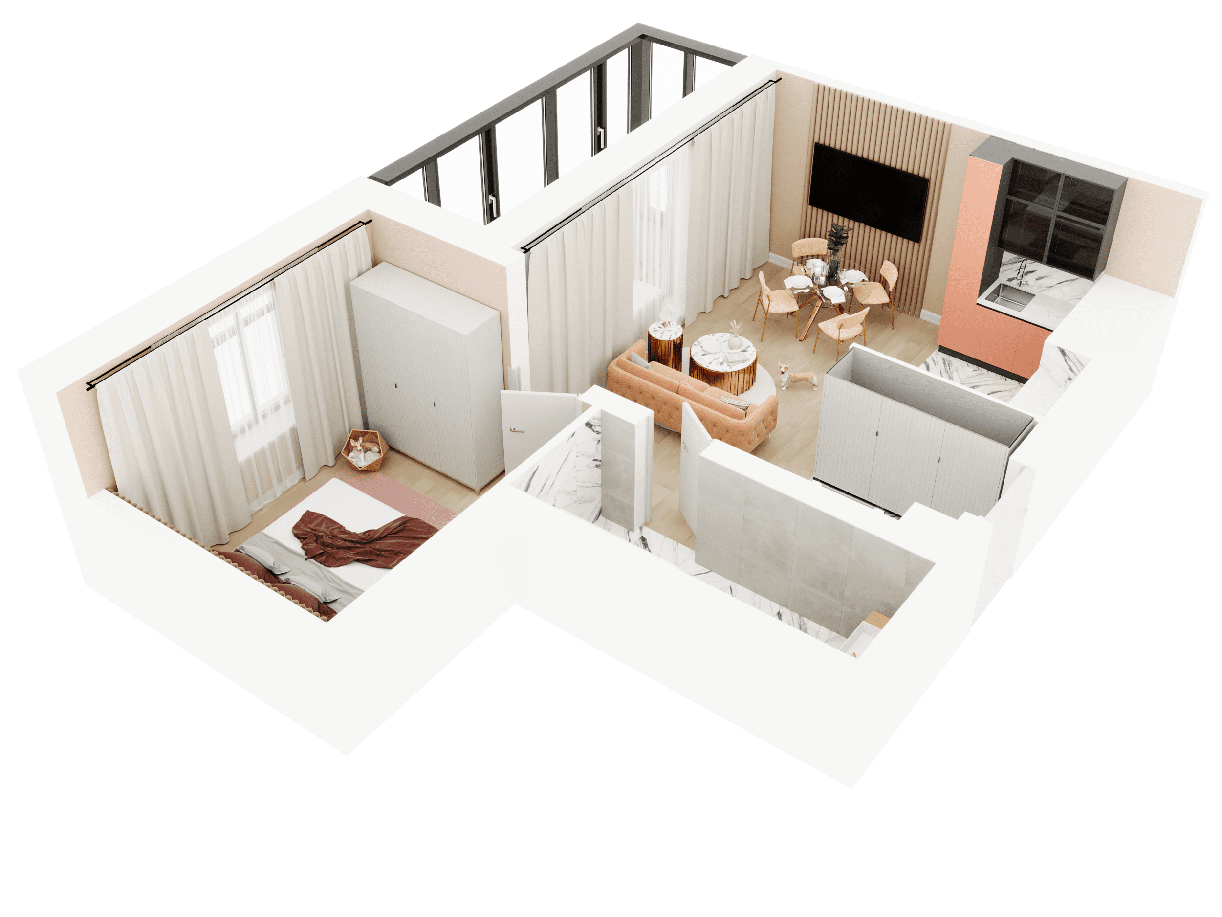 Квартира на 48,33 м²