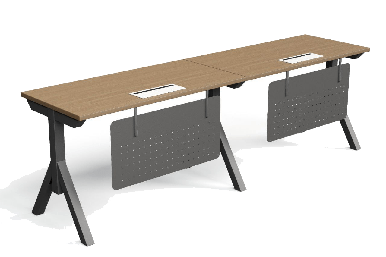 CLUSTER OF 02 WORKSTATION - SIDE BY SIDE WK 240 SD Metal legs