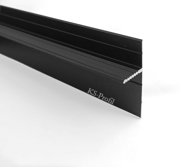 Тенвой плинтус скрытого монтажа, черный мат. Дина 2,7 метра.