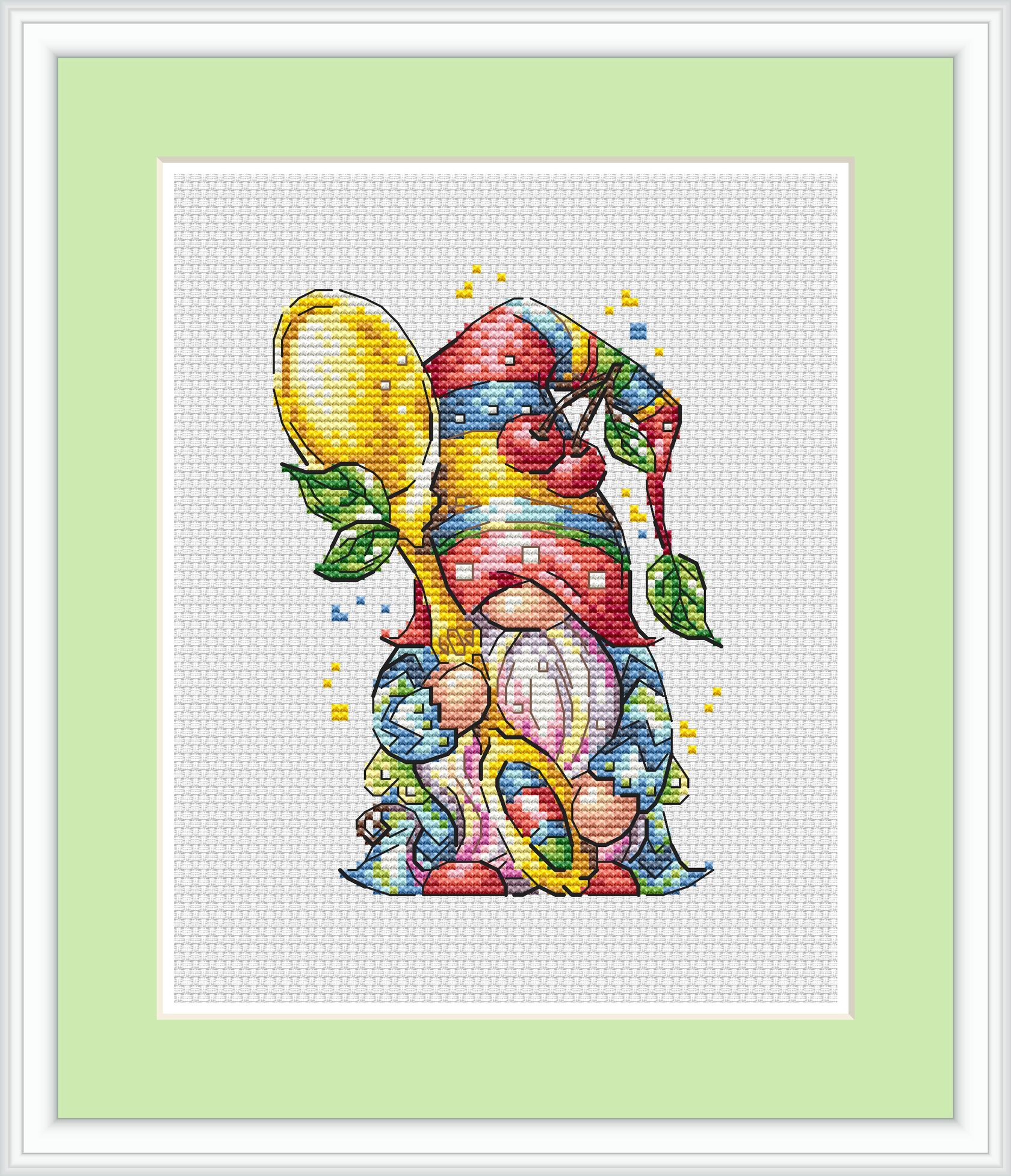 Gnome with a Spoon Cross Stitch Pattern