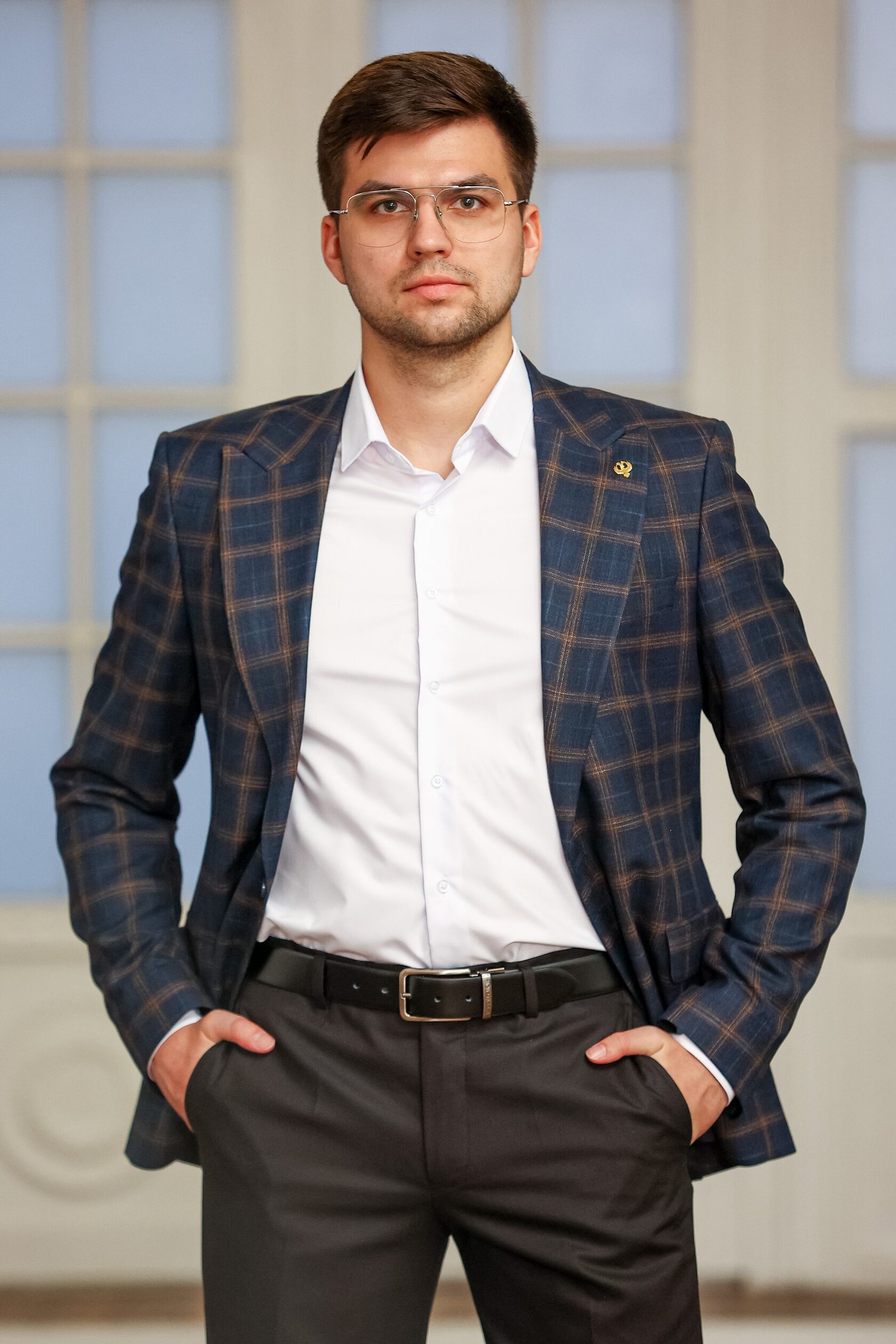 Пиджак клетка приталенный MARCO MILANO