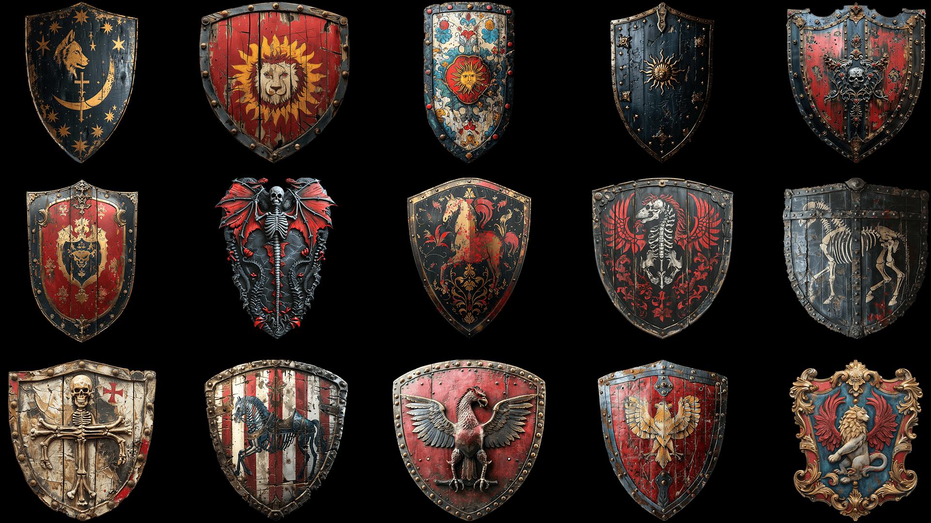 Medieval Shields Icons Pack - 255 Unique Designs