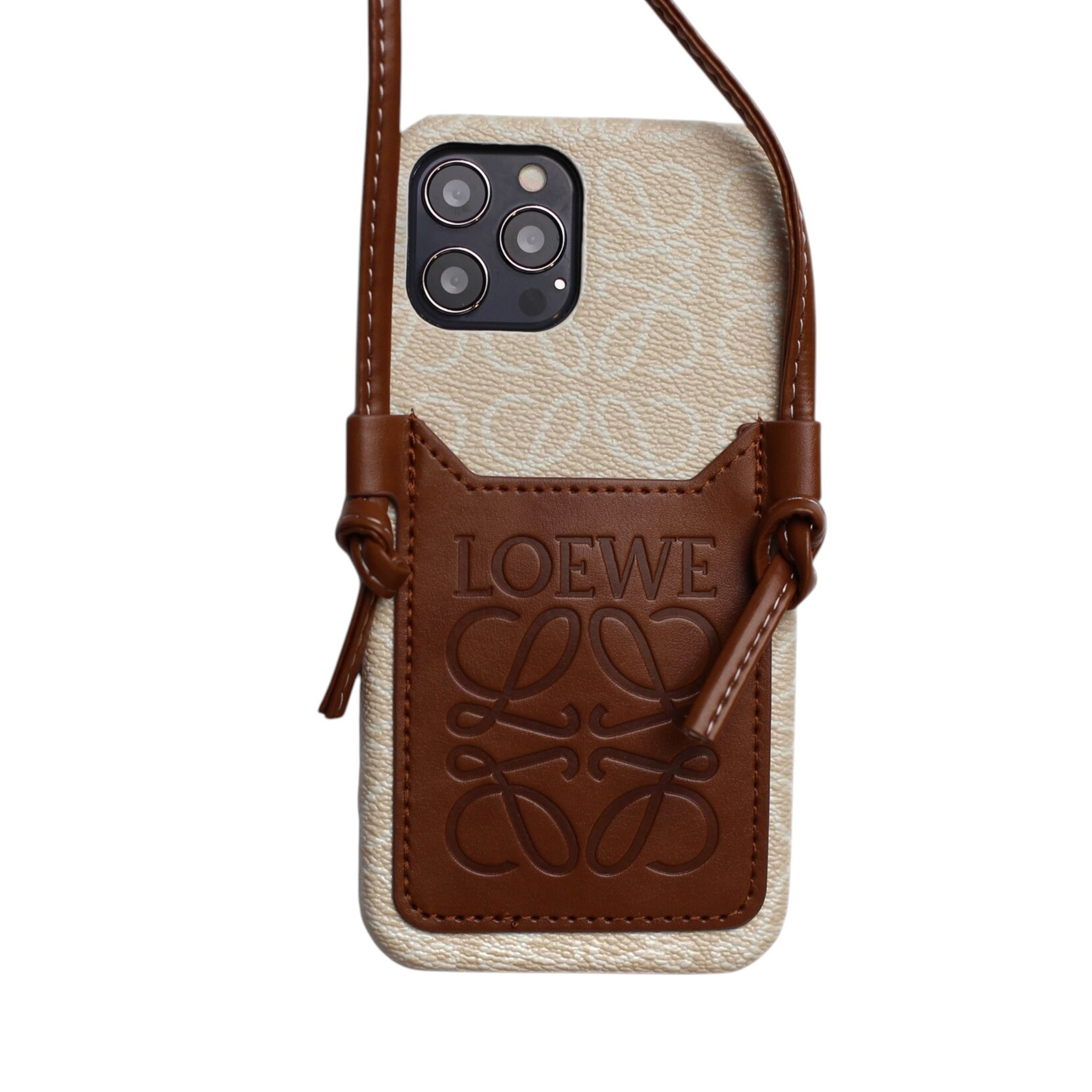 LOEWE IPHONE CROSSBODY CASE BROWN | ANTIDOTE