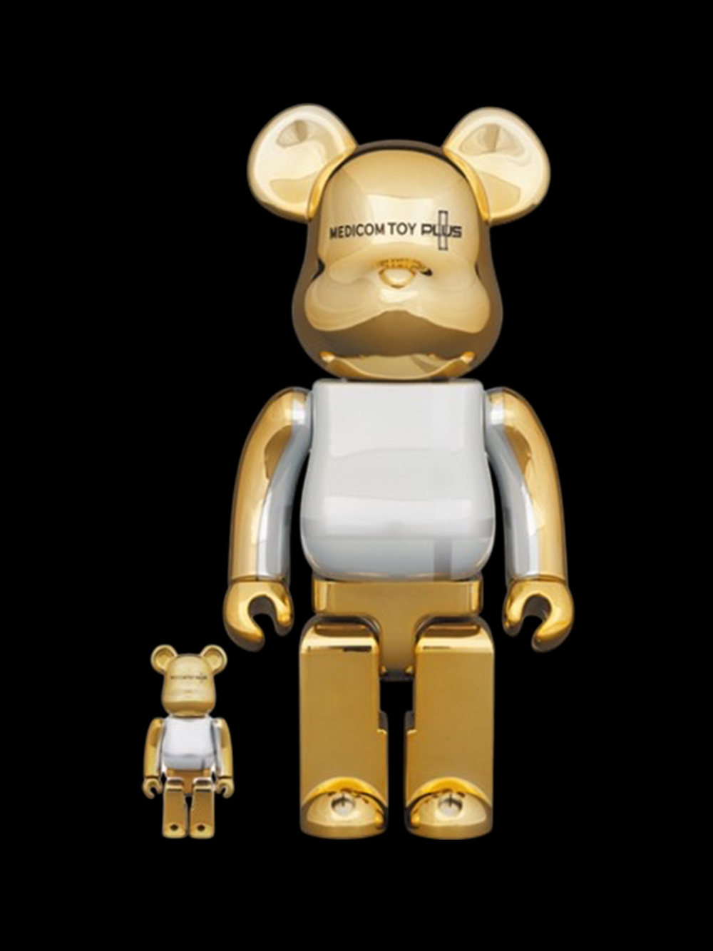 Фигура Bearbrick Medicom Toy Plus Set Gold Chrome 400% 100%