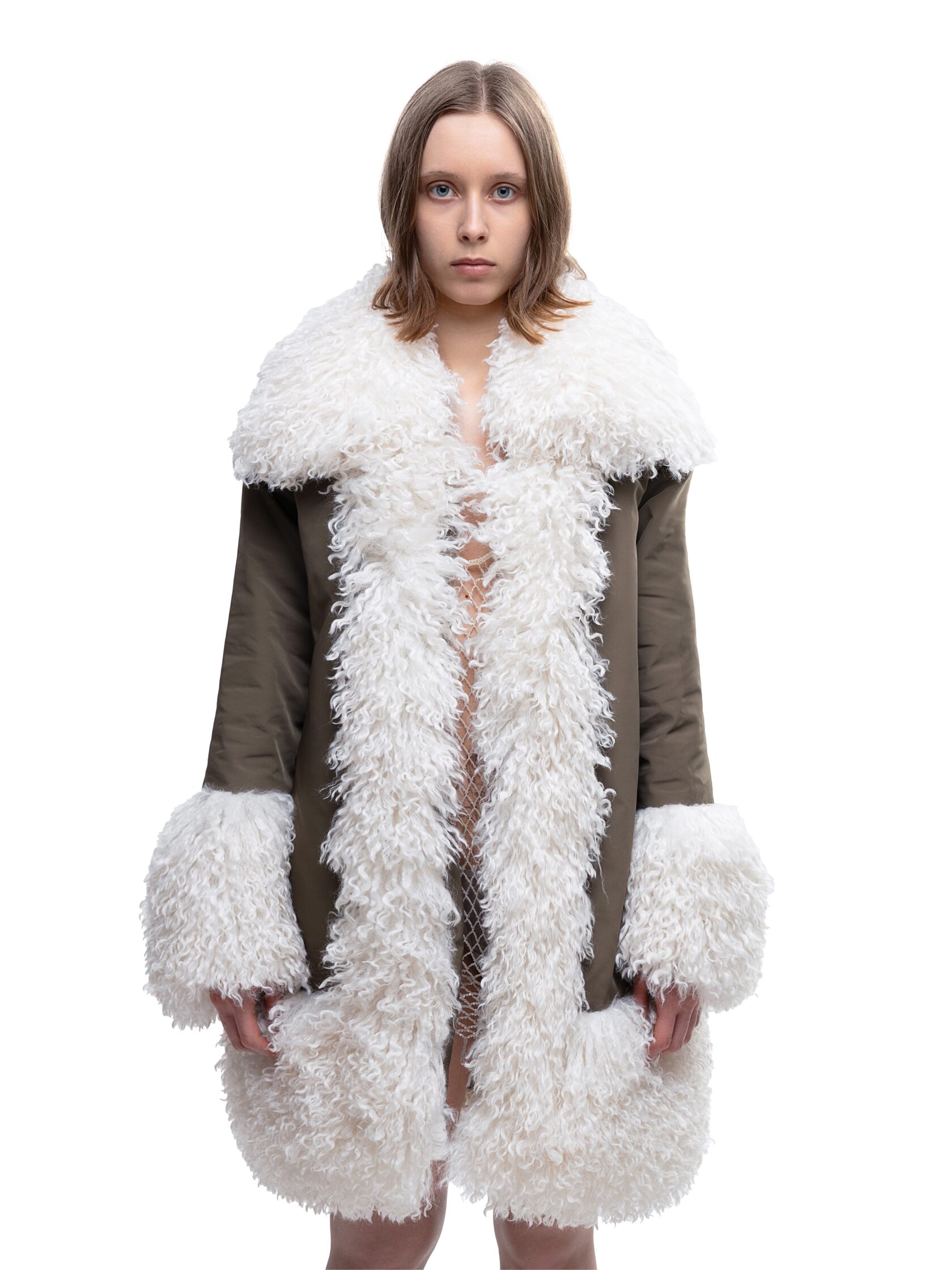 KHAKI PAFFER JACKET "FOENIX"