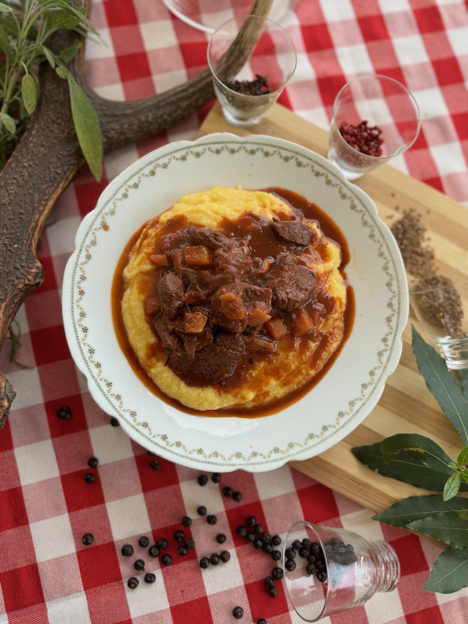 Wild Boar Stew with Polenta