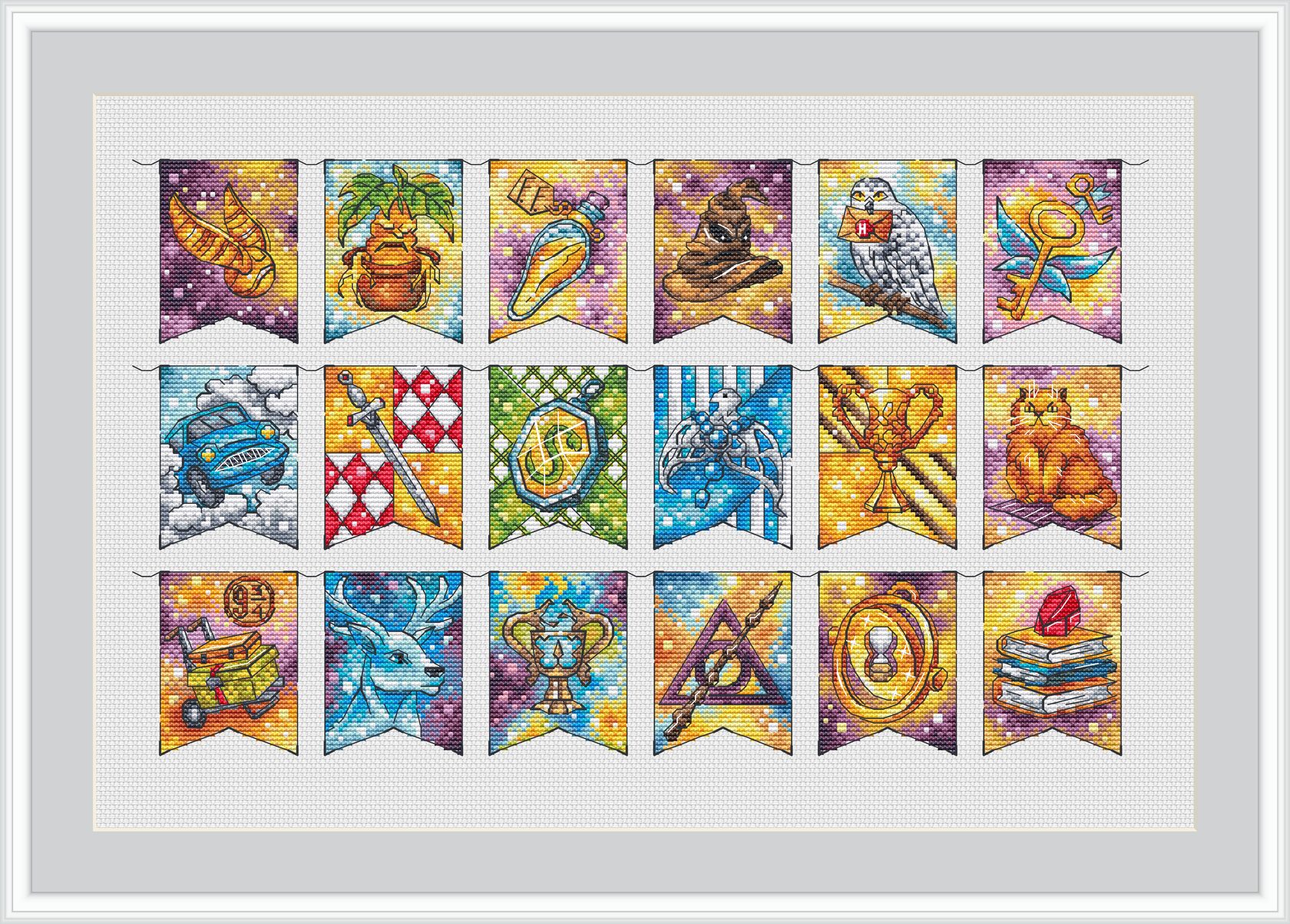 Magic Flags Cross Stitch Pattern
