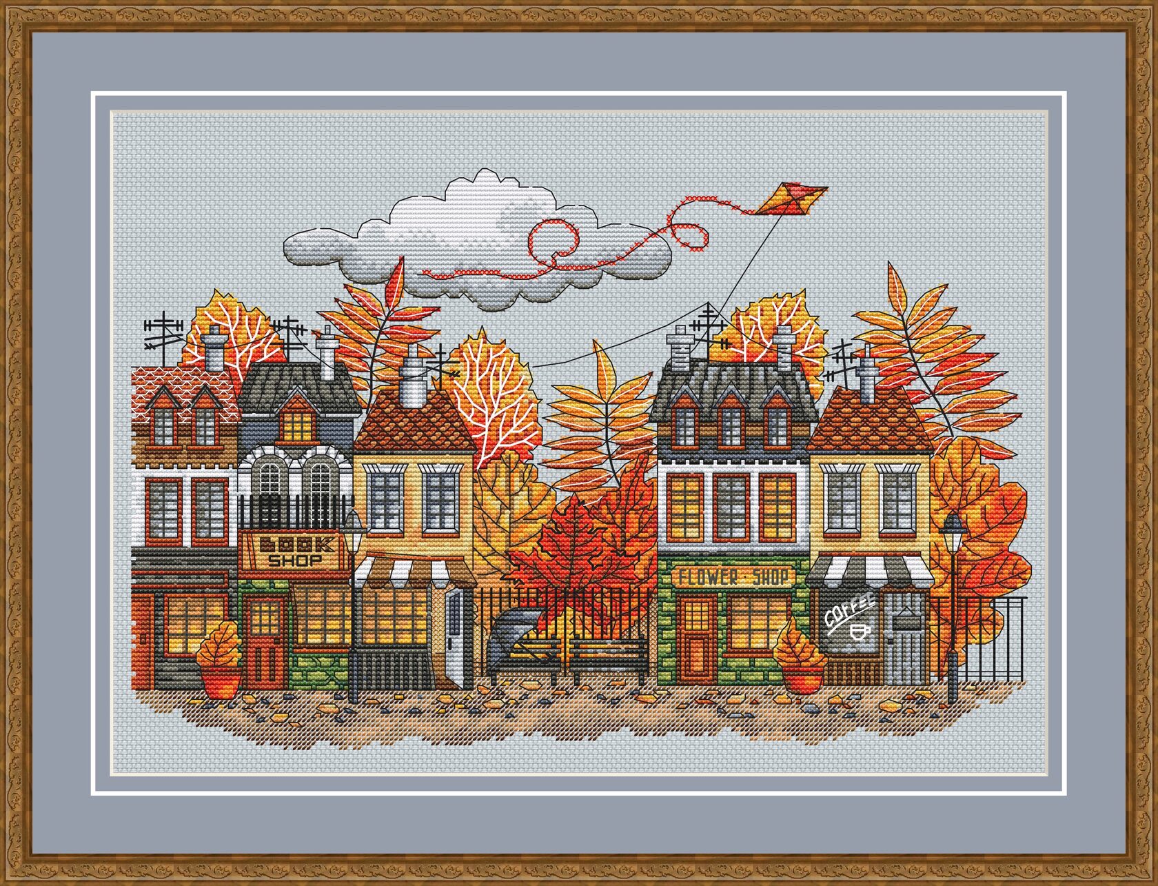 Autumn in the City Cross Stitch Pattern