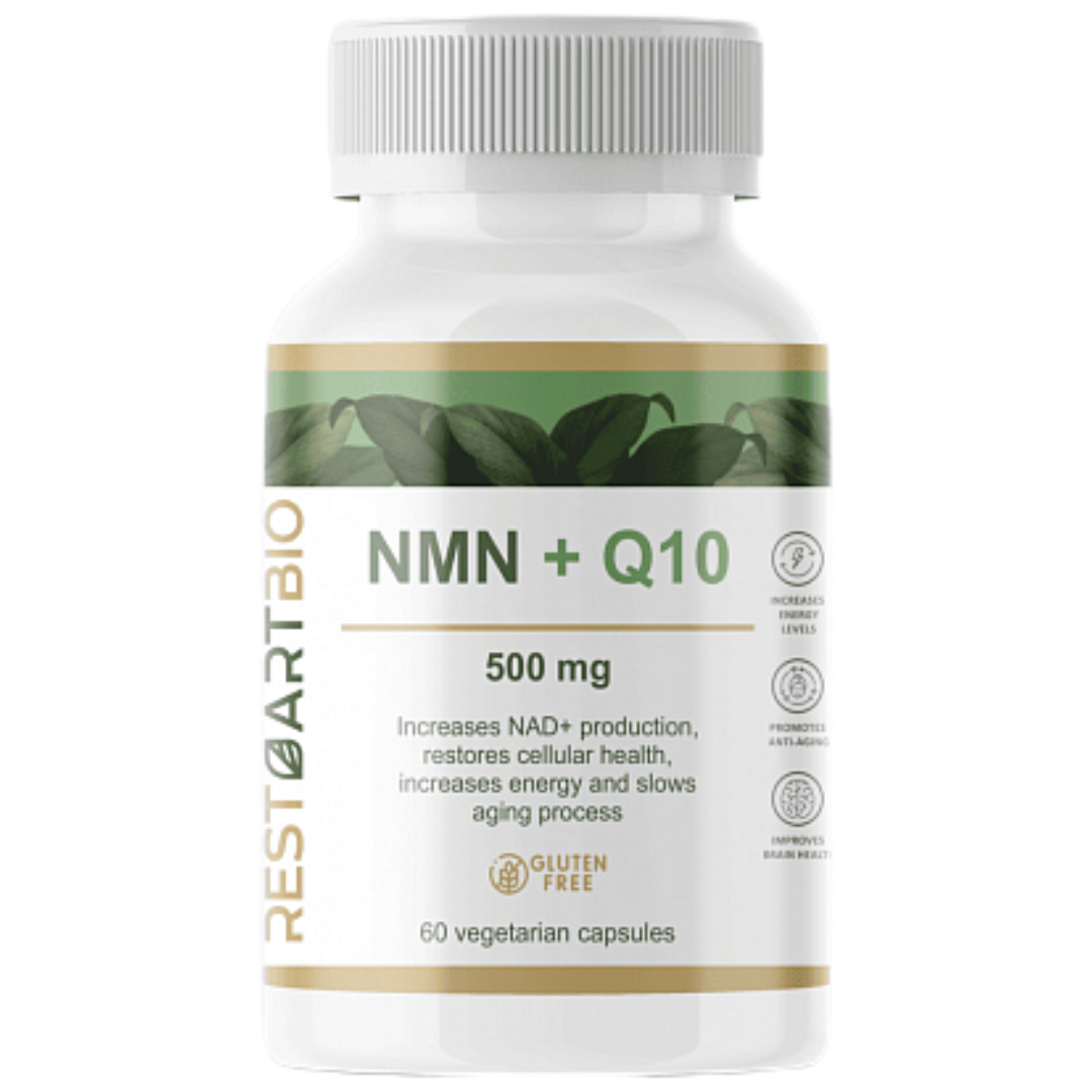 Купить Restartbio, NMN + Q10 500 мг, 60 капсул