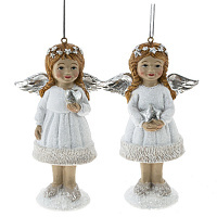 791872 Фигурка декоративная подвесная "Ангел", L7 W5 H12 см, 2в.