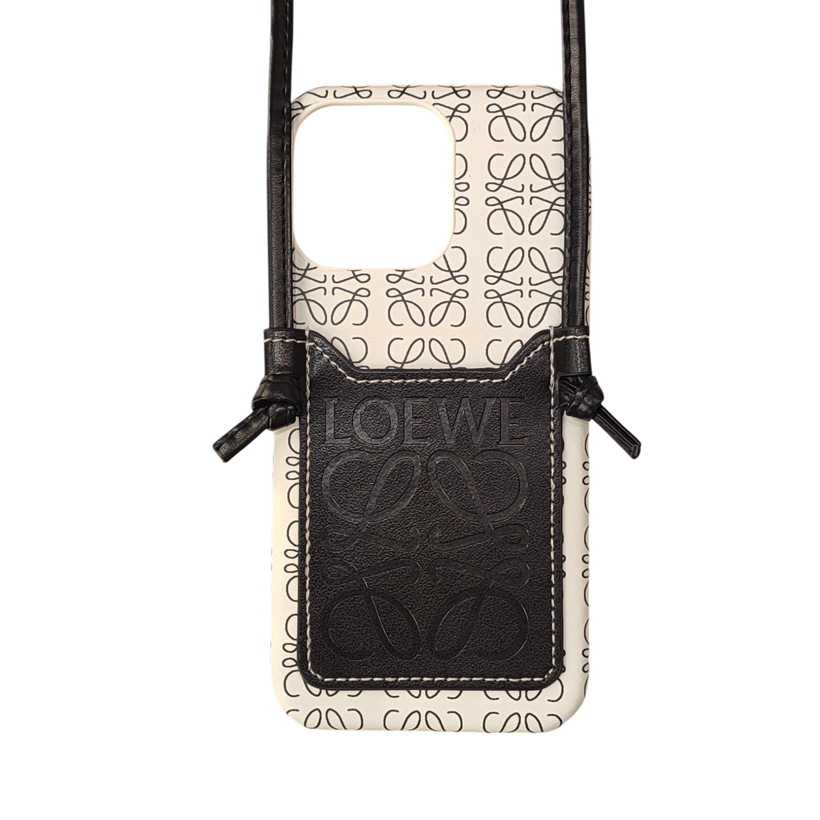 LOEWE IPHONE CASE CROSSBODY WITH CARD HODLER WHITE | ANTIDOTE