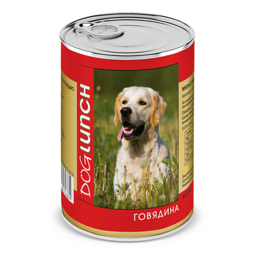 Консервы Dog Lunch для собак - Говядина в желе, 410г и 750г