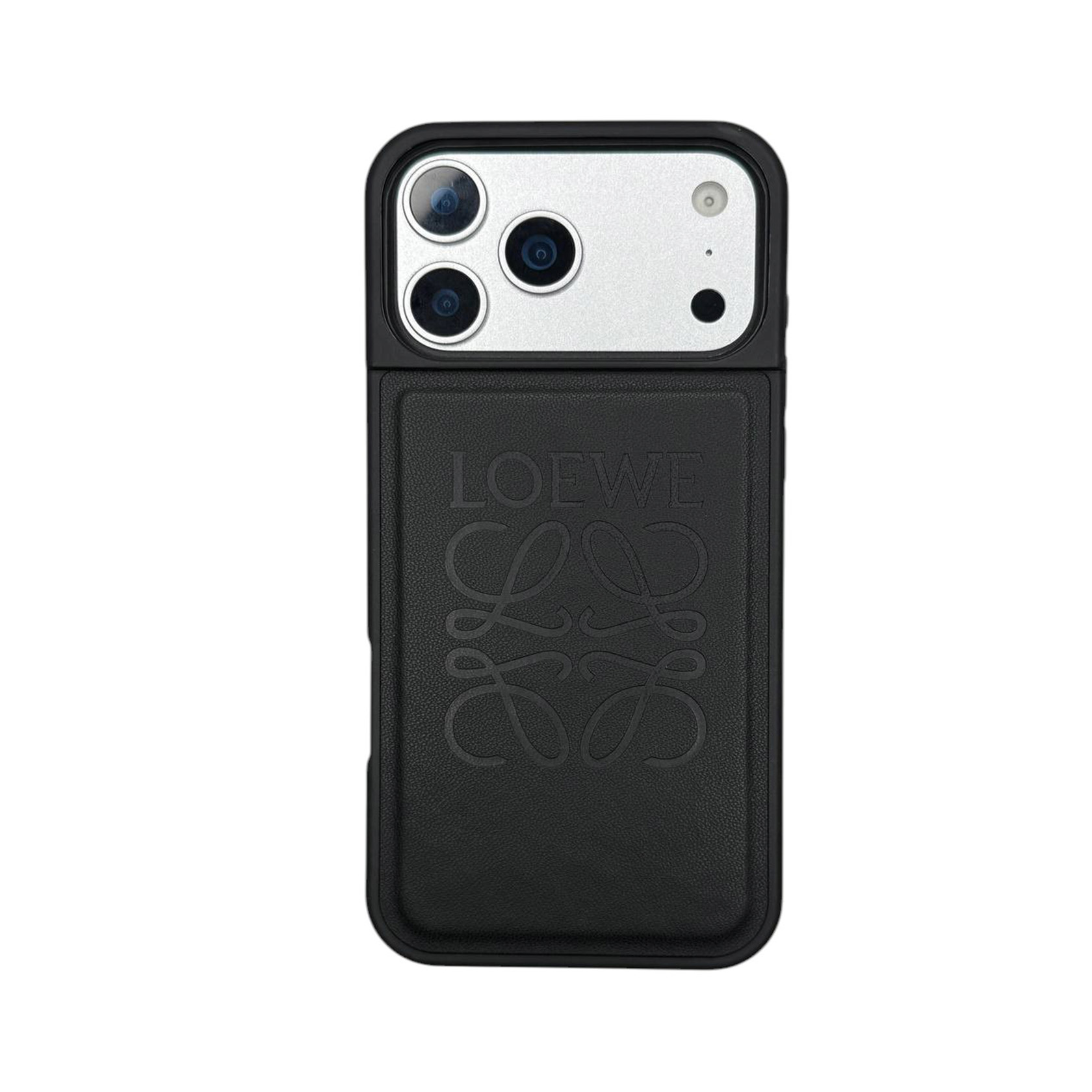 LOEWE IPHONE CASE LEATHER EMBOSSED BLACK | ANTIDOTE