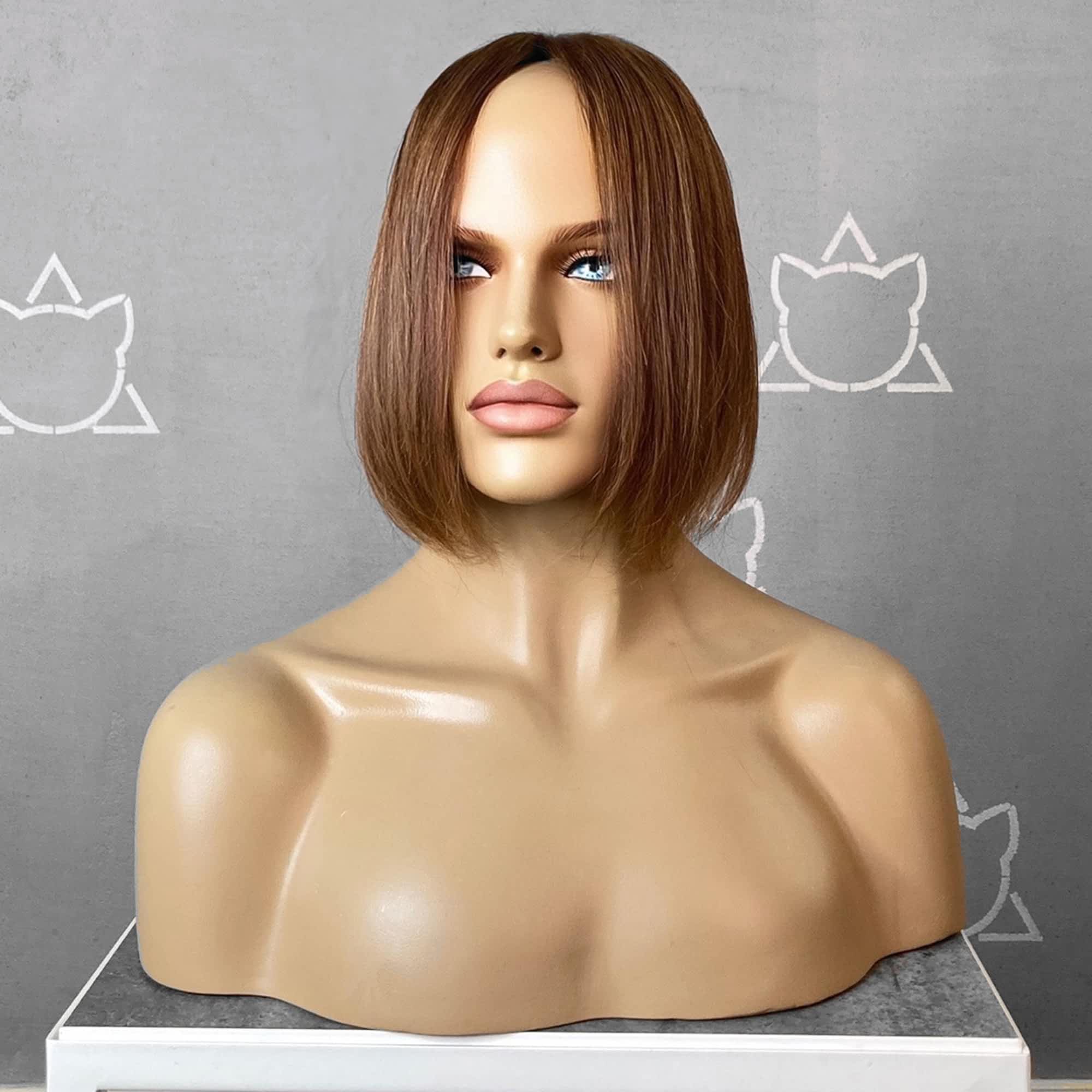 Челка накладная из славянских волос с прядью для маскировки крепления ...