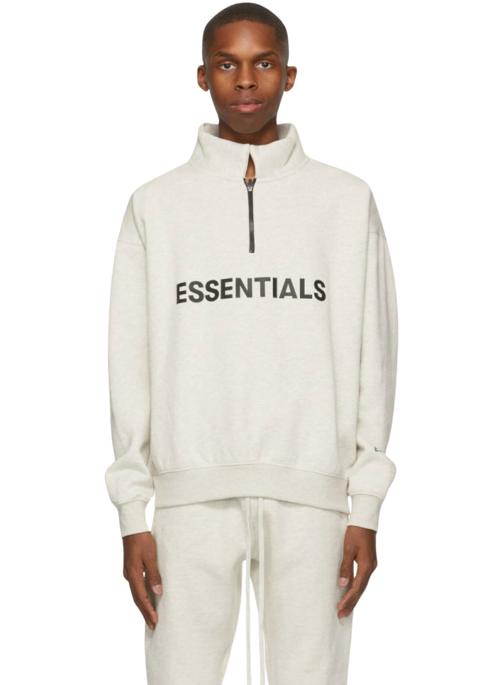 Свитшот Fear Of God Essentials Front Logo Half Zip Sweat Heather ...