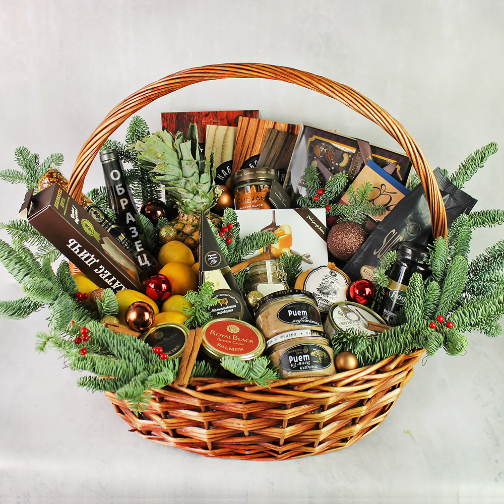 Элитная Новогодняя корзина с икрой "Большой праздник" - Доставим за 2 ...