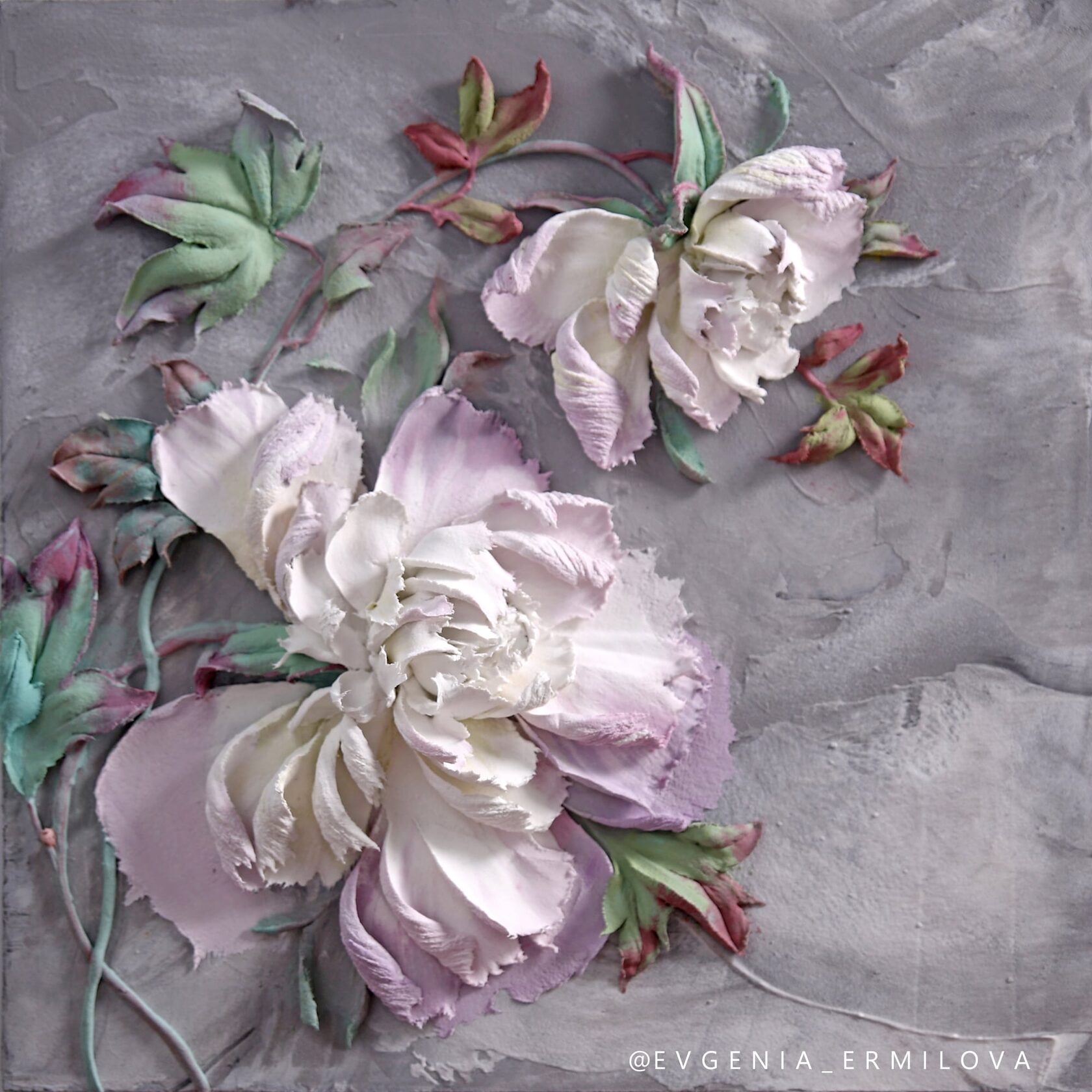 Painting "White peony" - Scroll through the gallery to view detailed ...