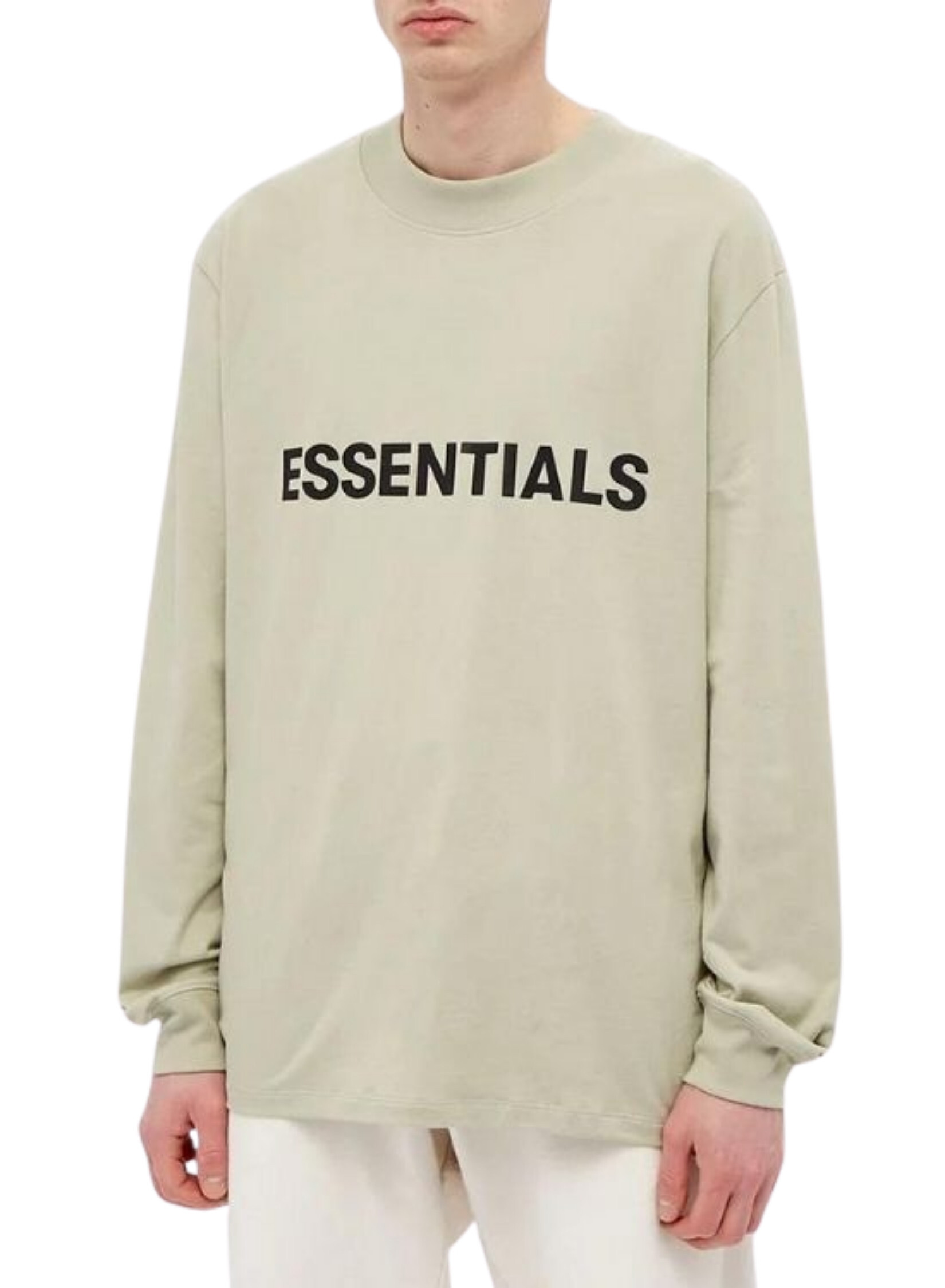 Лонгслив Fear Of God Essentials Front Logo long sleeve Alfalfa Sage ...