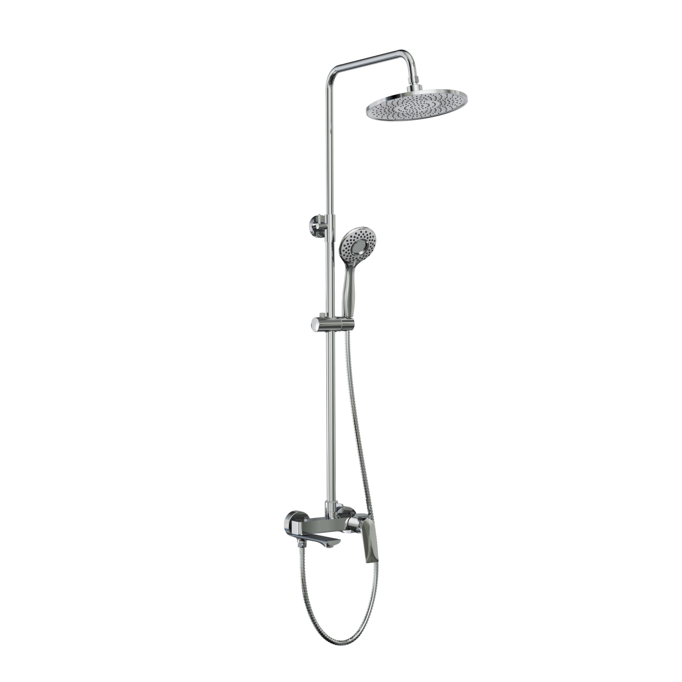 Shower Stand with Tropical Shower and Rotary Faucet
